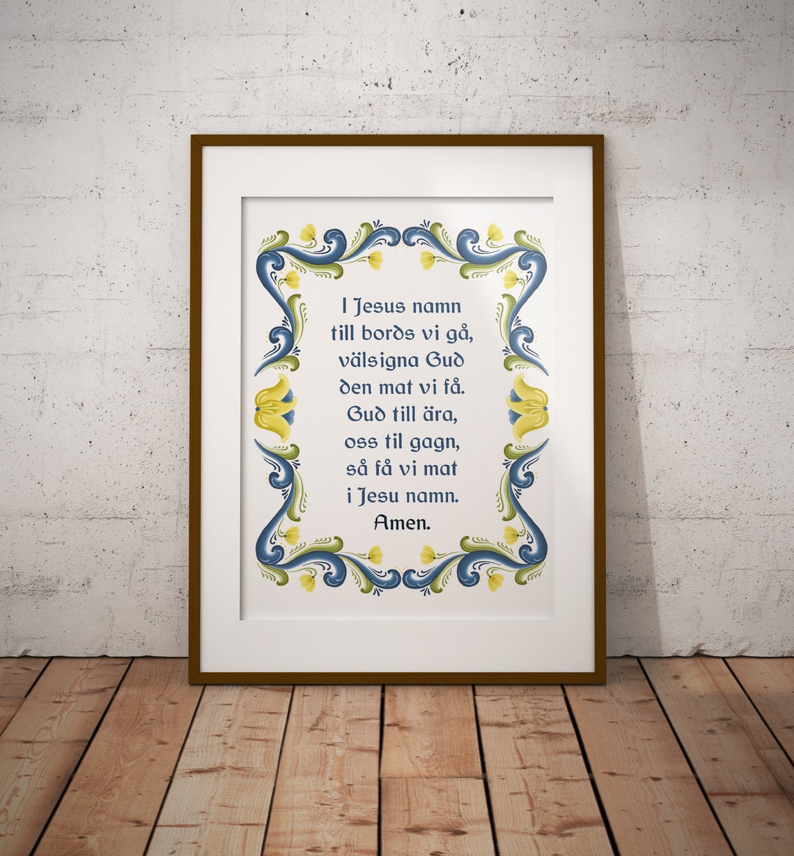 Swedish Table Prayer Art Print: Rosemaling Folk Art (digital Download ...