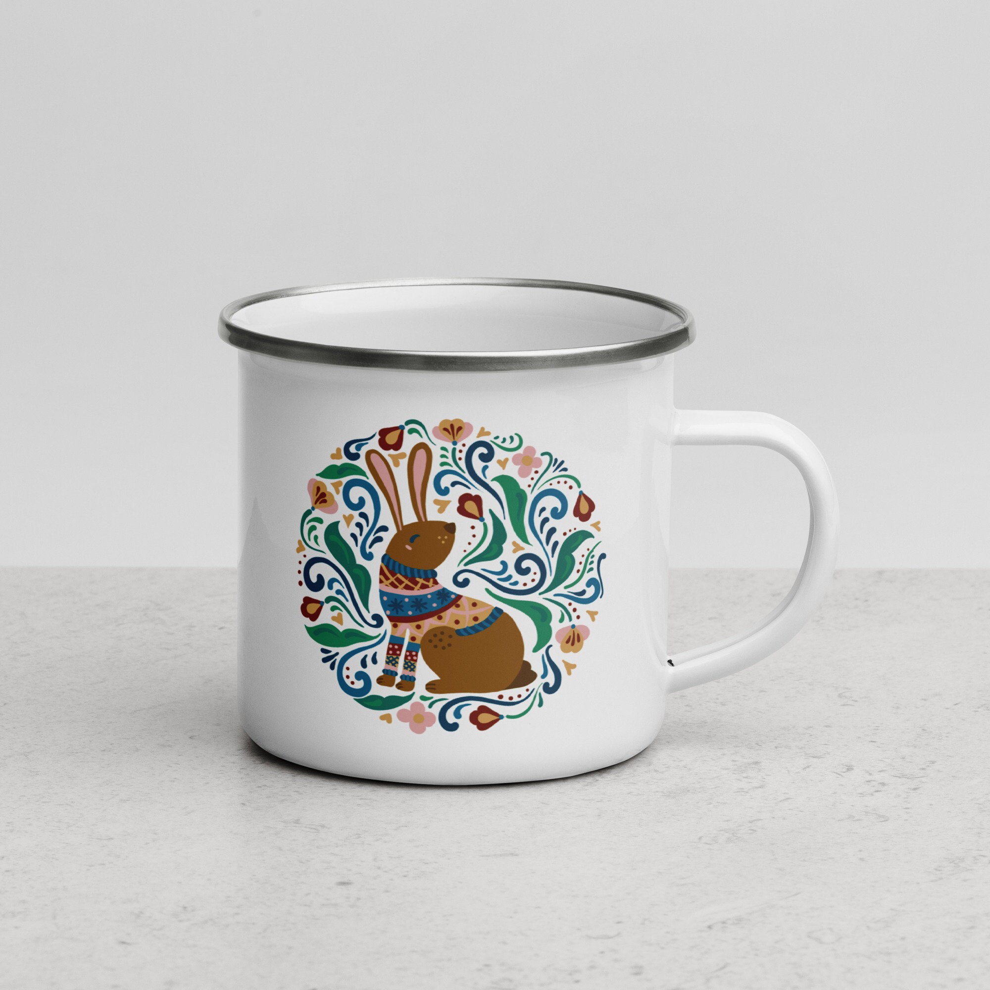 Swedish Rosemaling Camping Mug det Finns Inget Dåligt Väder, Bara ...
