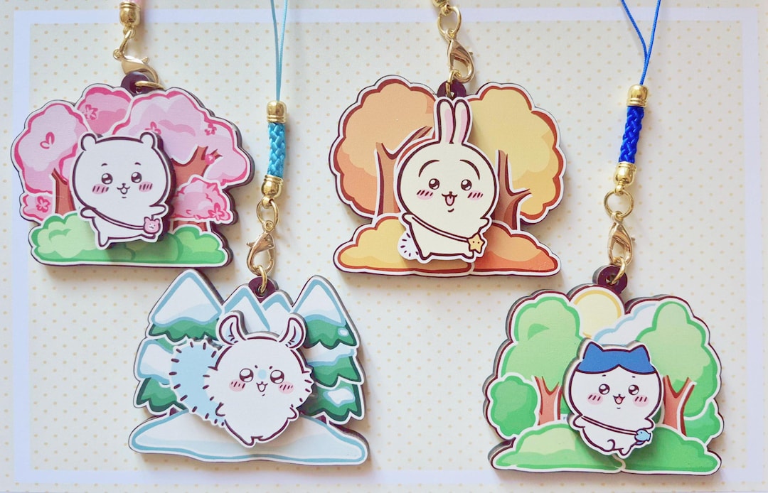 Double Layered Wooden Chiikawa Charms and A6 Sticker Sheet - Etsy