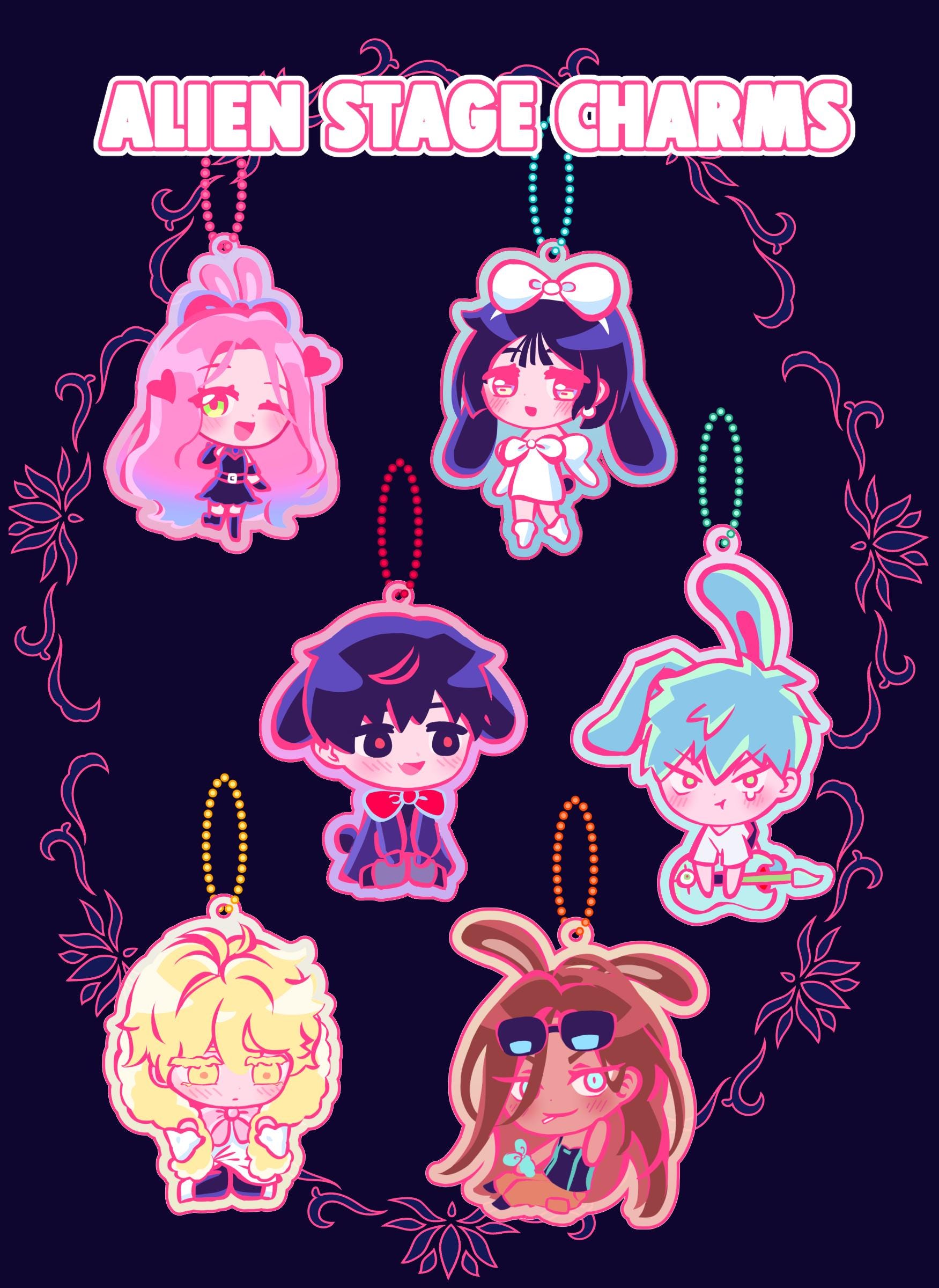Alien Stage Charms and A6 Sticker Set - Etsy