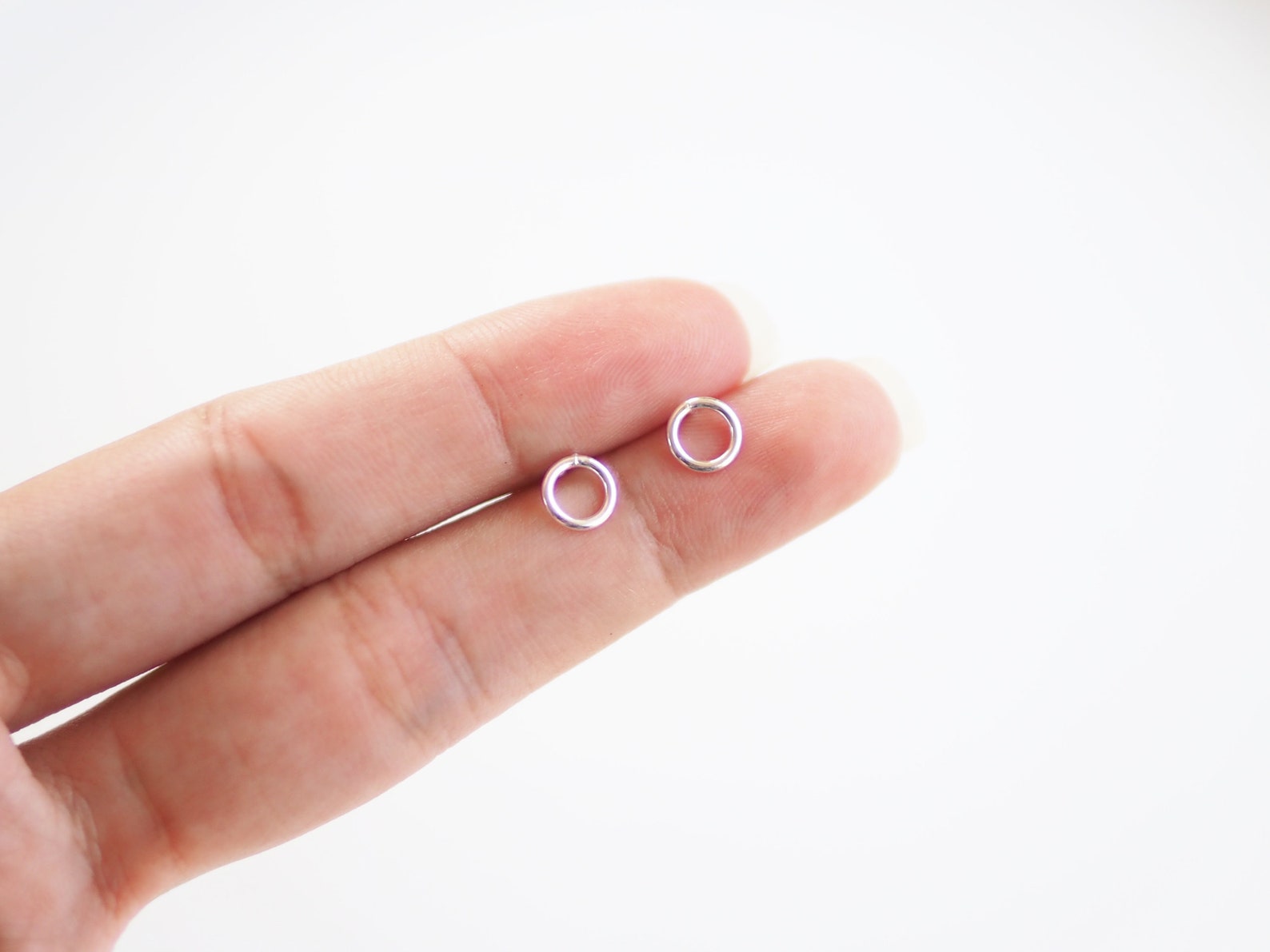 6 mm Circle Hoop stud Earrings Simple Stud earrings Tiny | Etsy