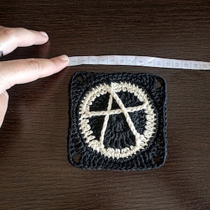 Anarchy Symbol Granny Square Crochet Pattern With Easy Detailed Photo ...