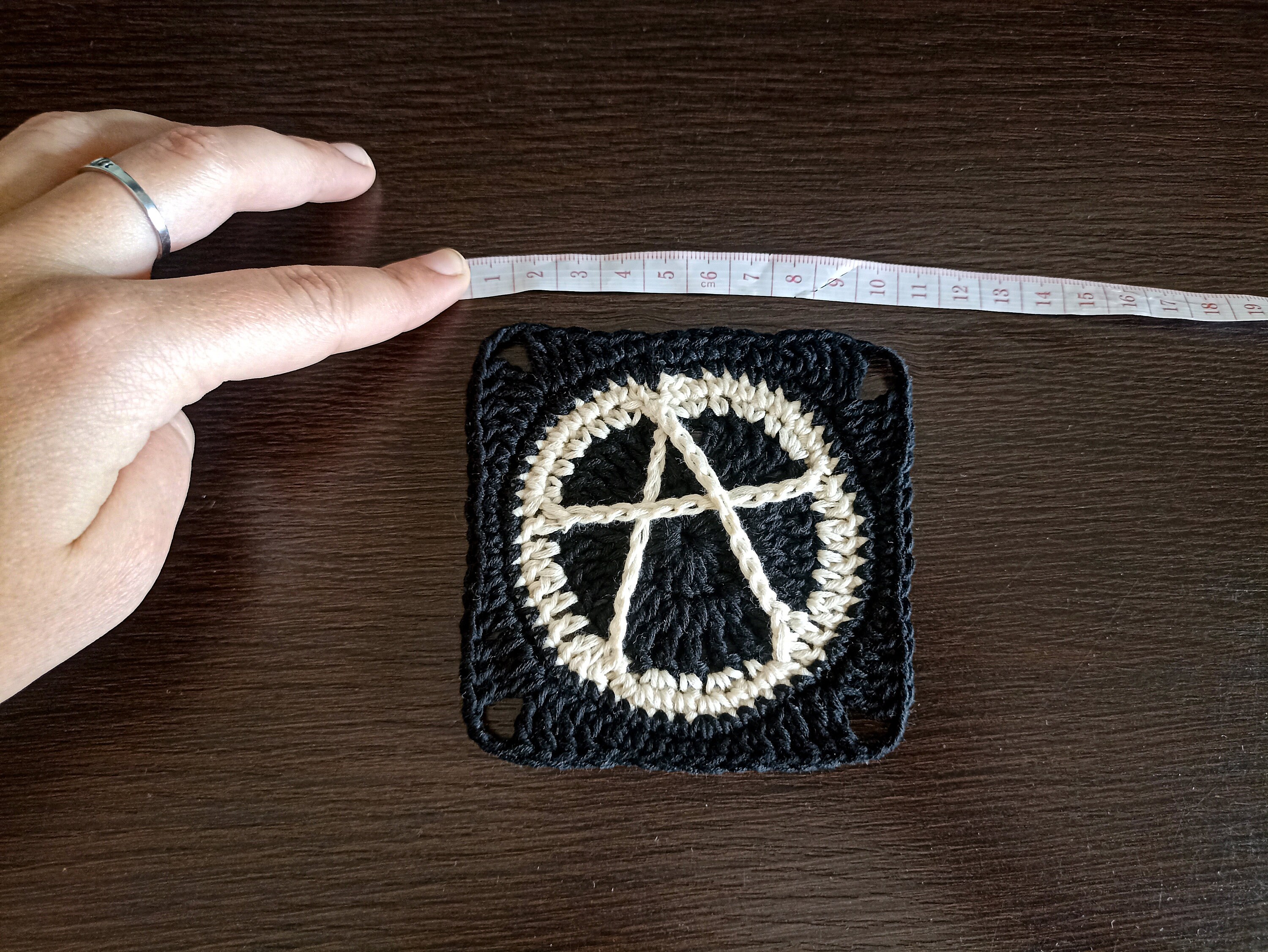 Anarchy Symbol Granny Square Crochet Pattern With Easy Detailed Photo ...