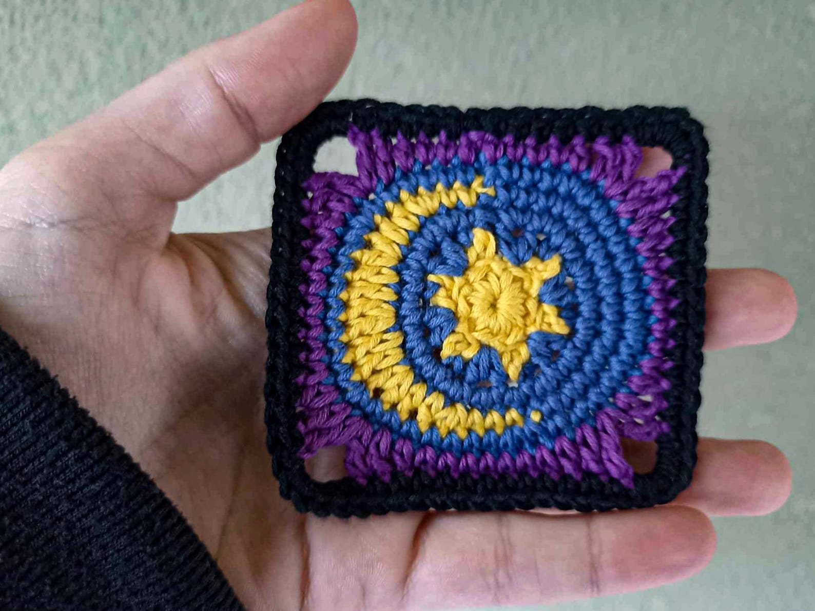 Magic Moon and Star Granny Square Applique Patch Crochet Pattern With ...