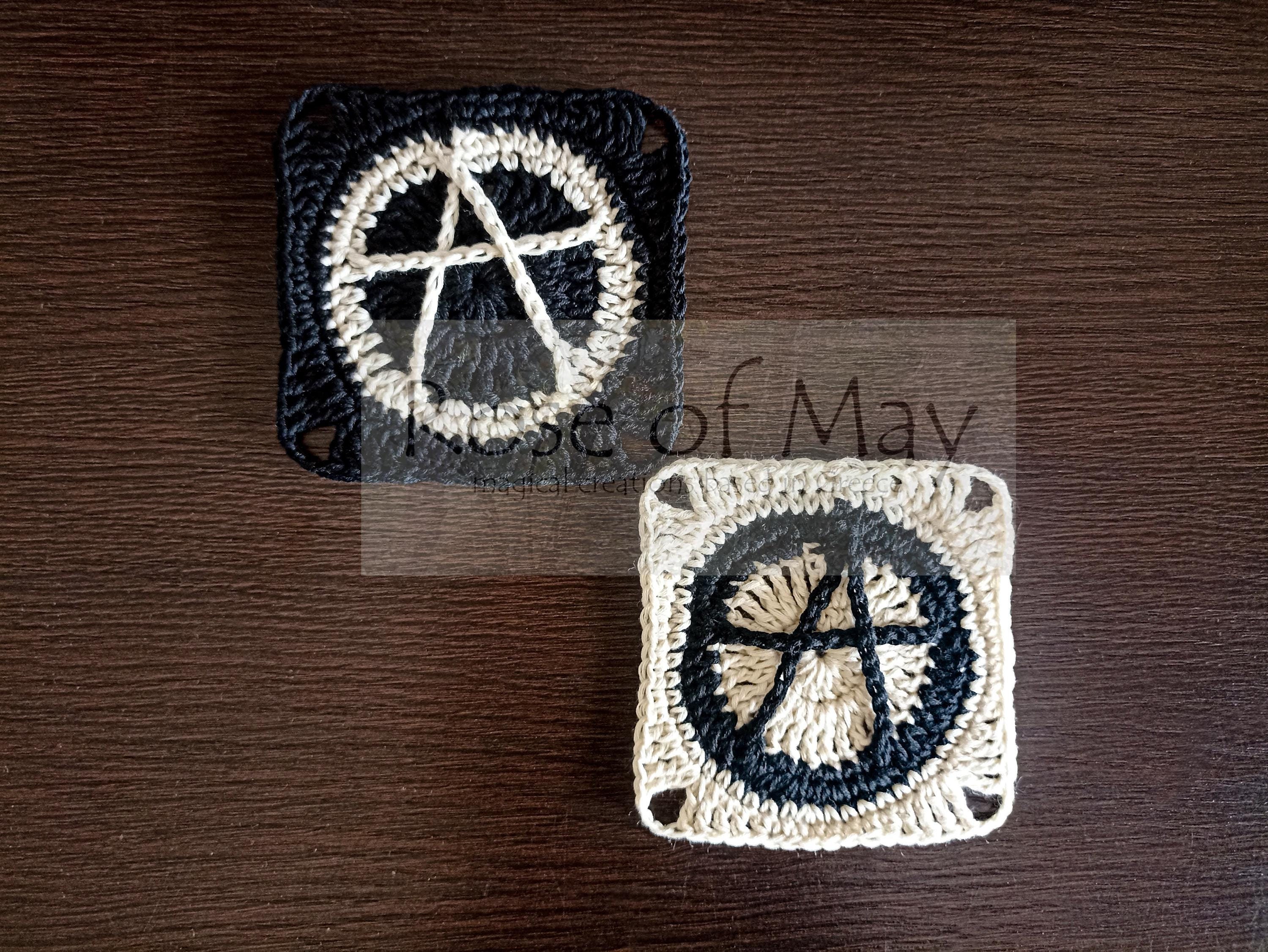 Anarchy Symbol Granny Square Crochet Pattern With Easy Detailed Photo ...