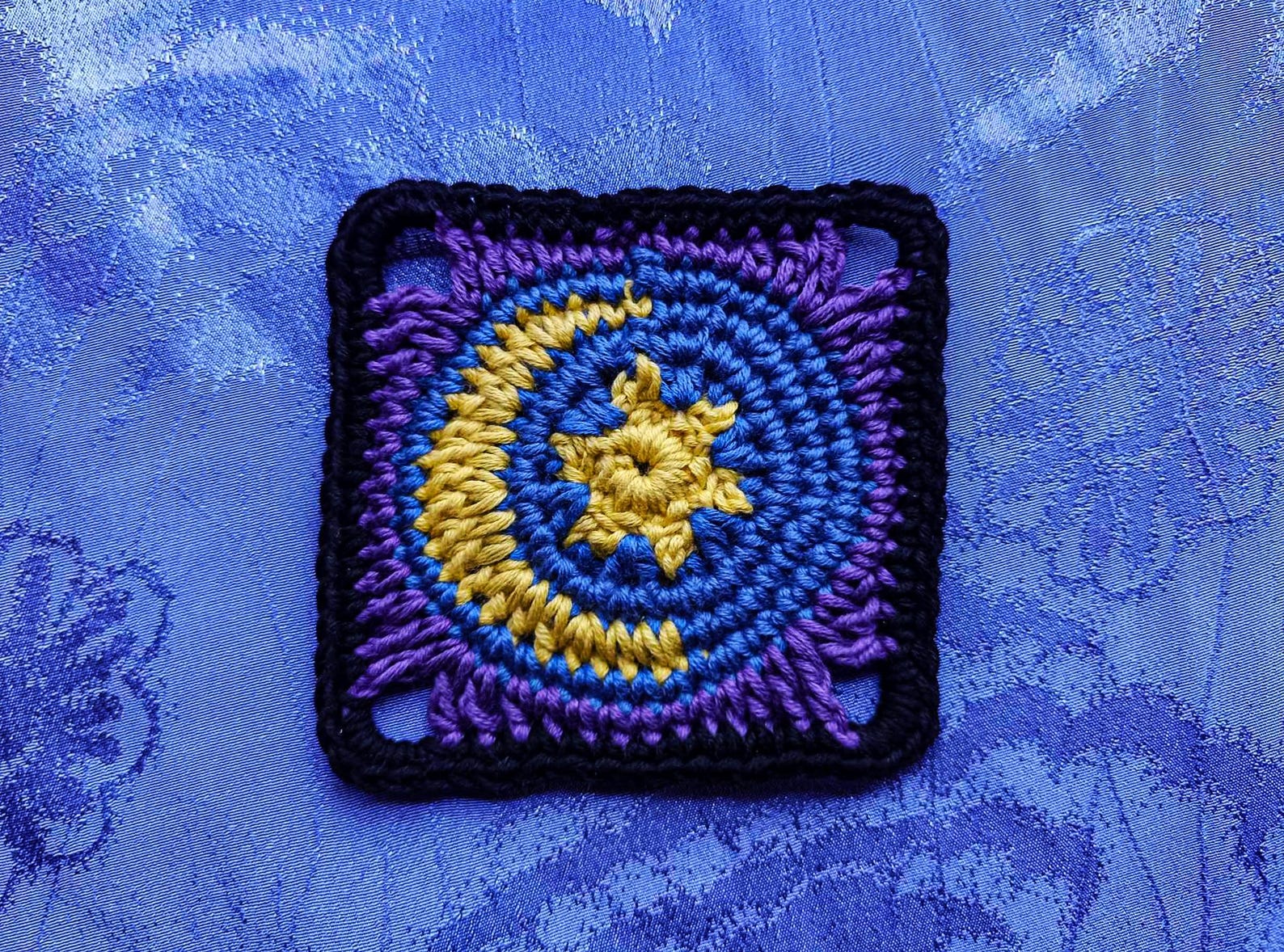 Magic Moon and Star Granny Square Applique Patch Crochet Pattern With ...