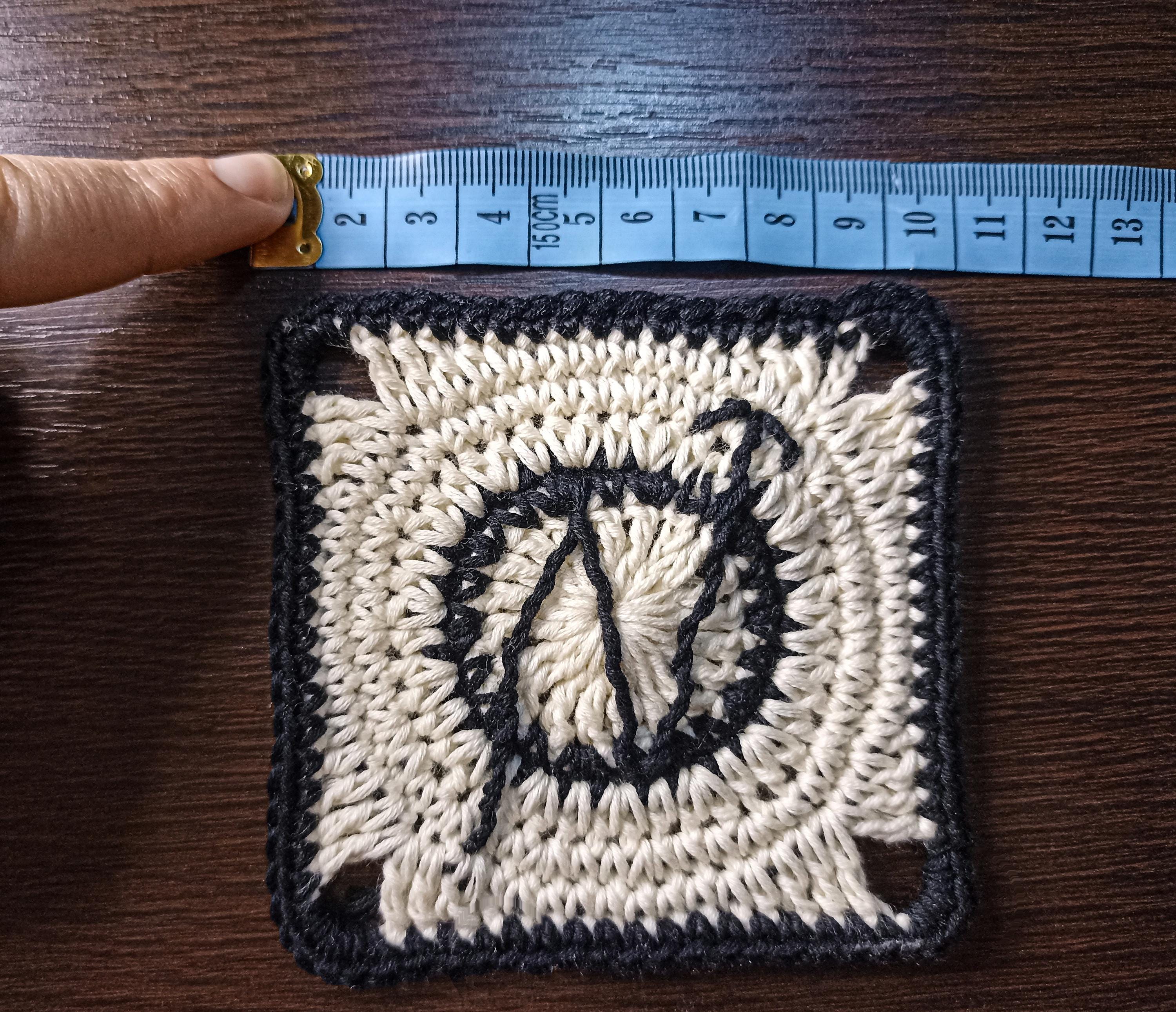Squat Symbol Granny Square Crochet Pattern With Easy Detailed Photo ...