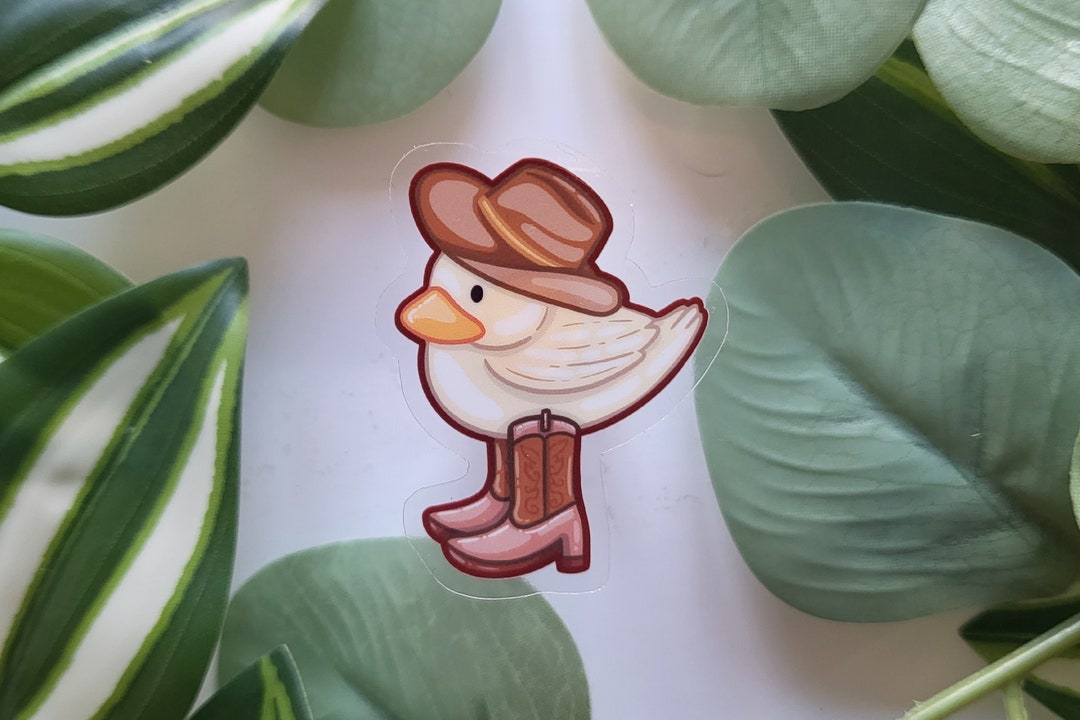 Cowboy Duck Clear Sticker / Sheriff Vinyl Sticker - Etsy