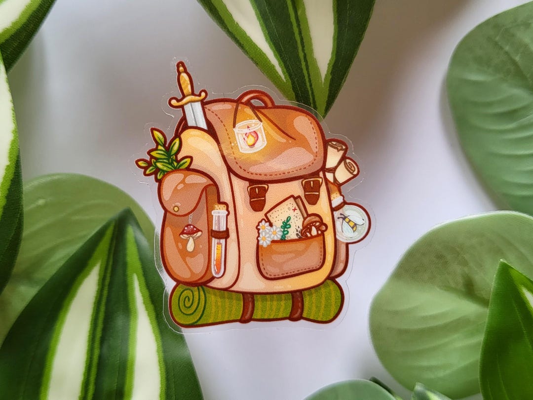 Adventure Backpack Cozy Goblincore Clear Vinyl Sticker/ Game Backpack ...