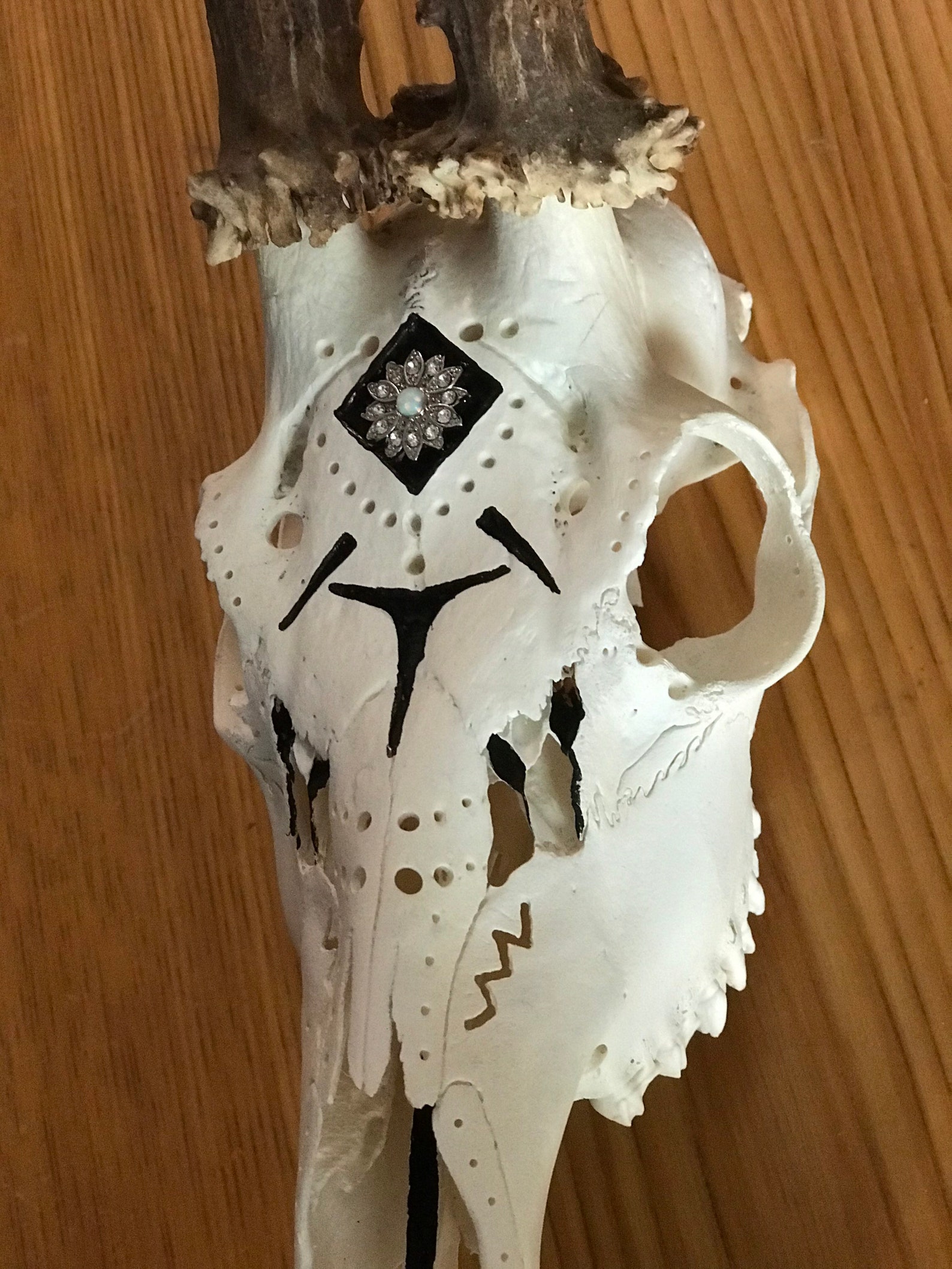 Hand Carved Deer Skull - Etsy