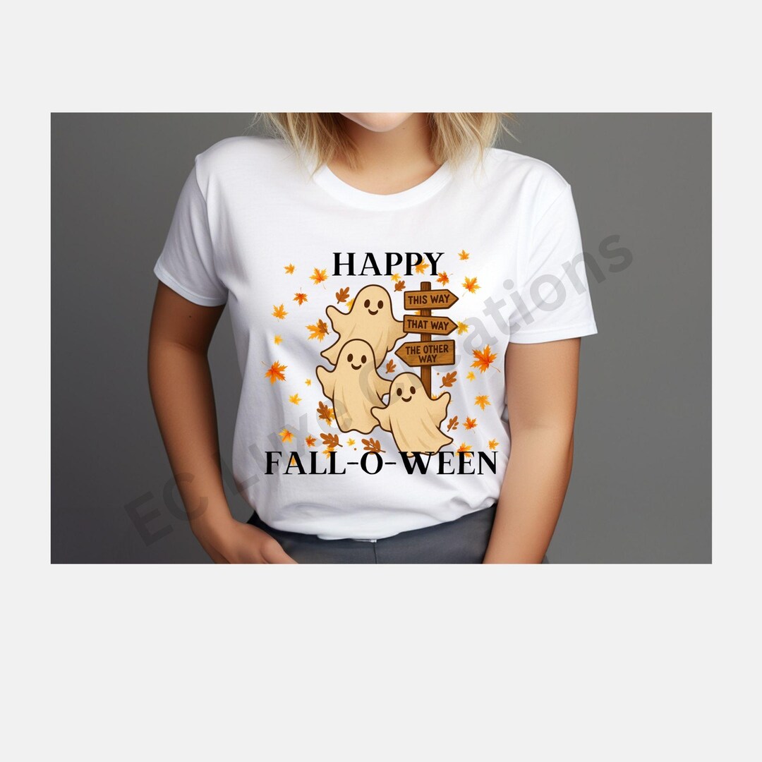 Fall-o-ween Ghost PNG | Cute Halloween Ghost Clipart | Fall Digital ...