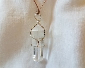 Quartz Crystal Point Pendant Wire Wrapped Necklace Jewelry - Etsy