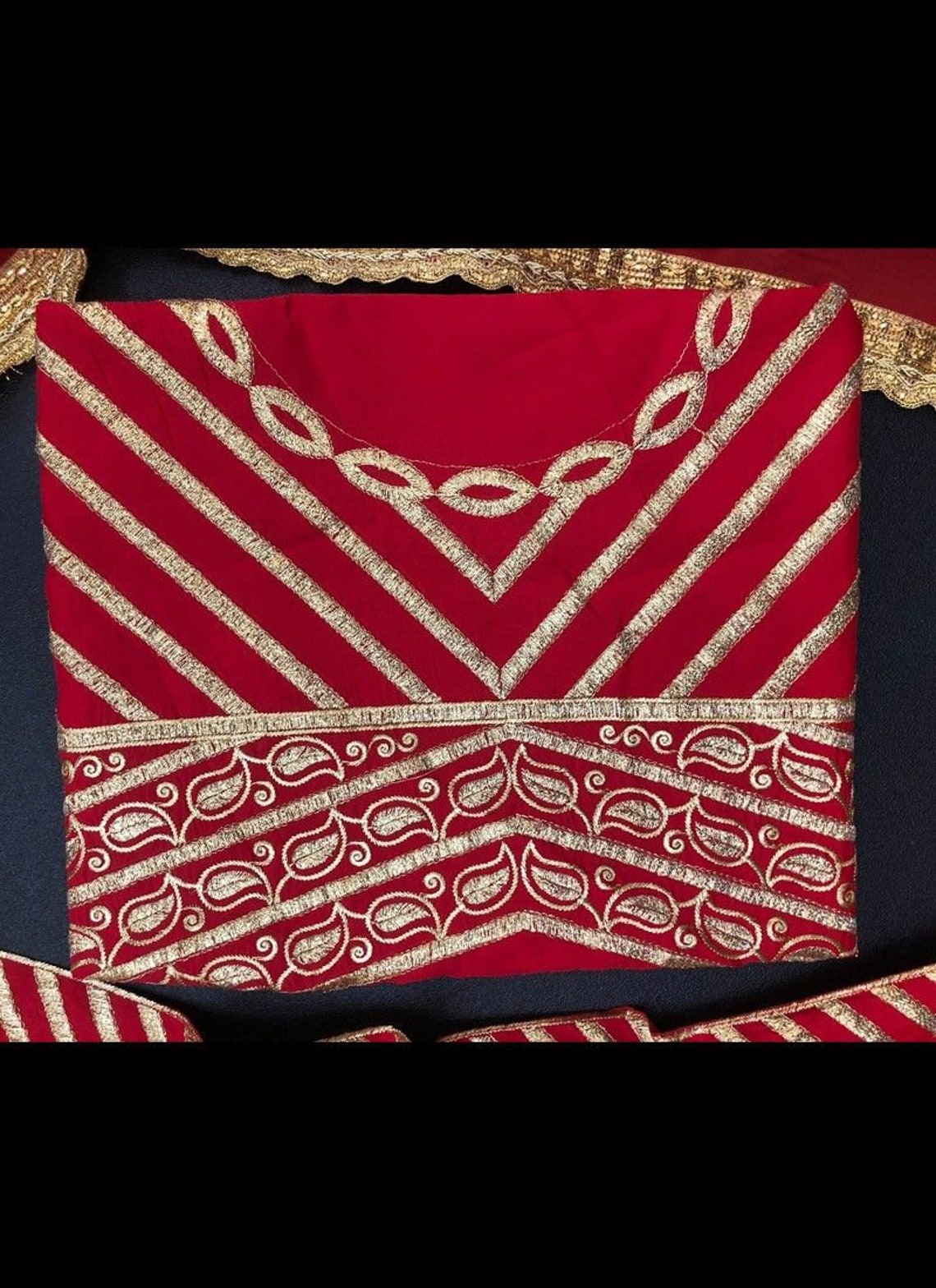 Red Lehenga Badla Jari Work Lehenga Fancy Thread Work - Etsy
