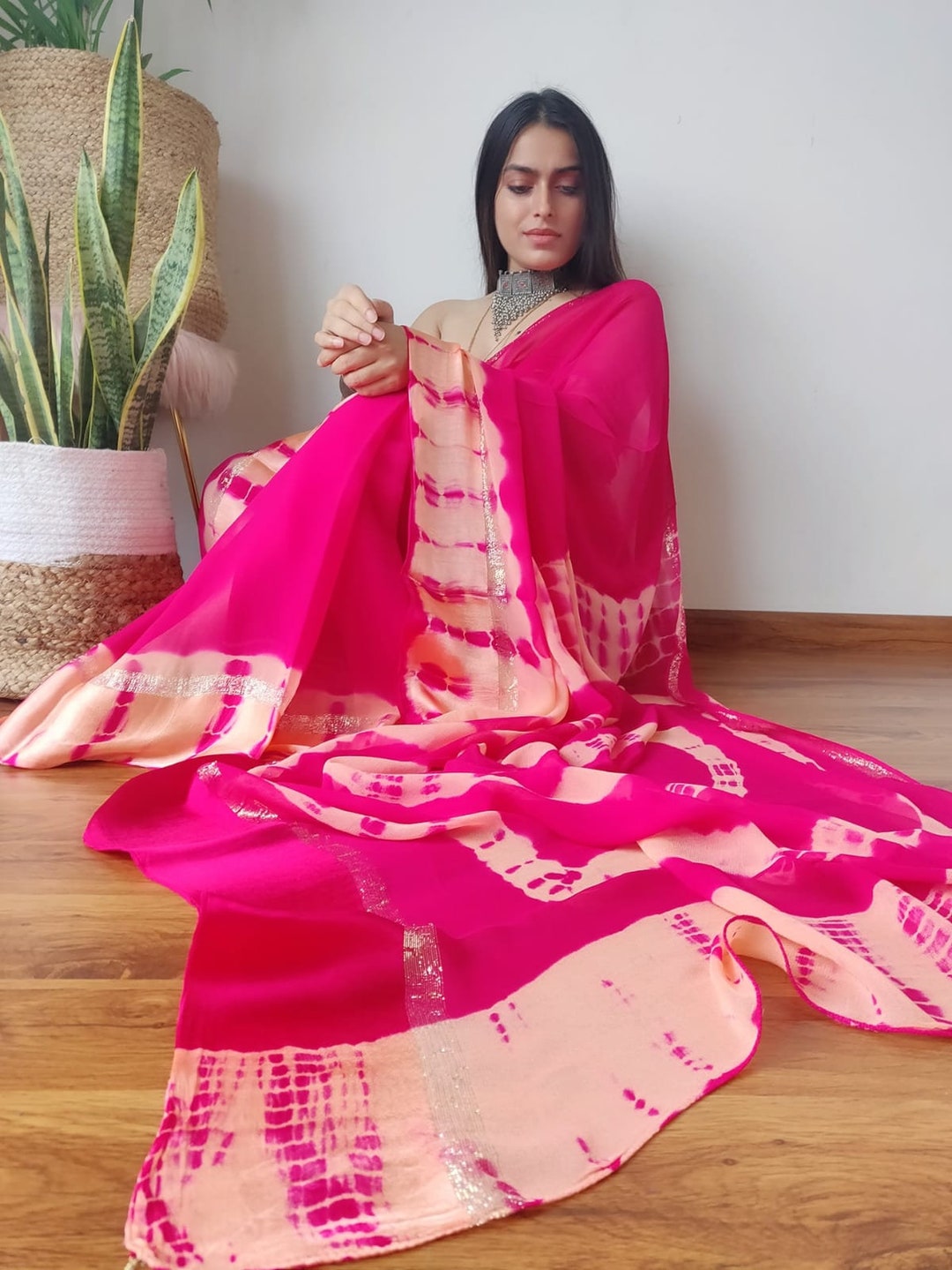 Designer Indian Light Weight Pure Georgette Saree Casual Wear - Etsy