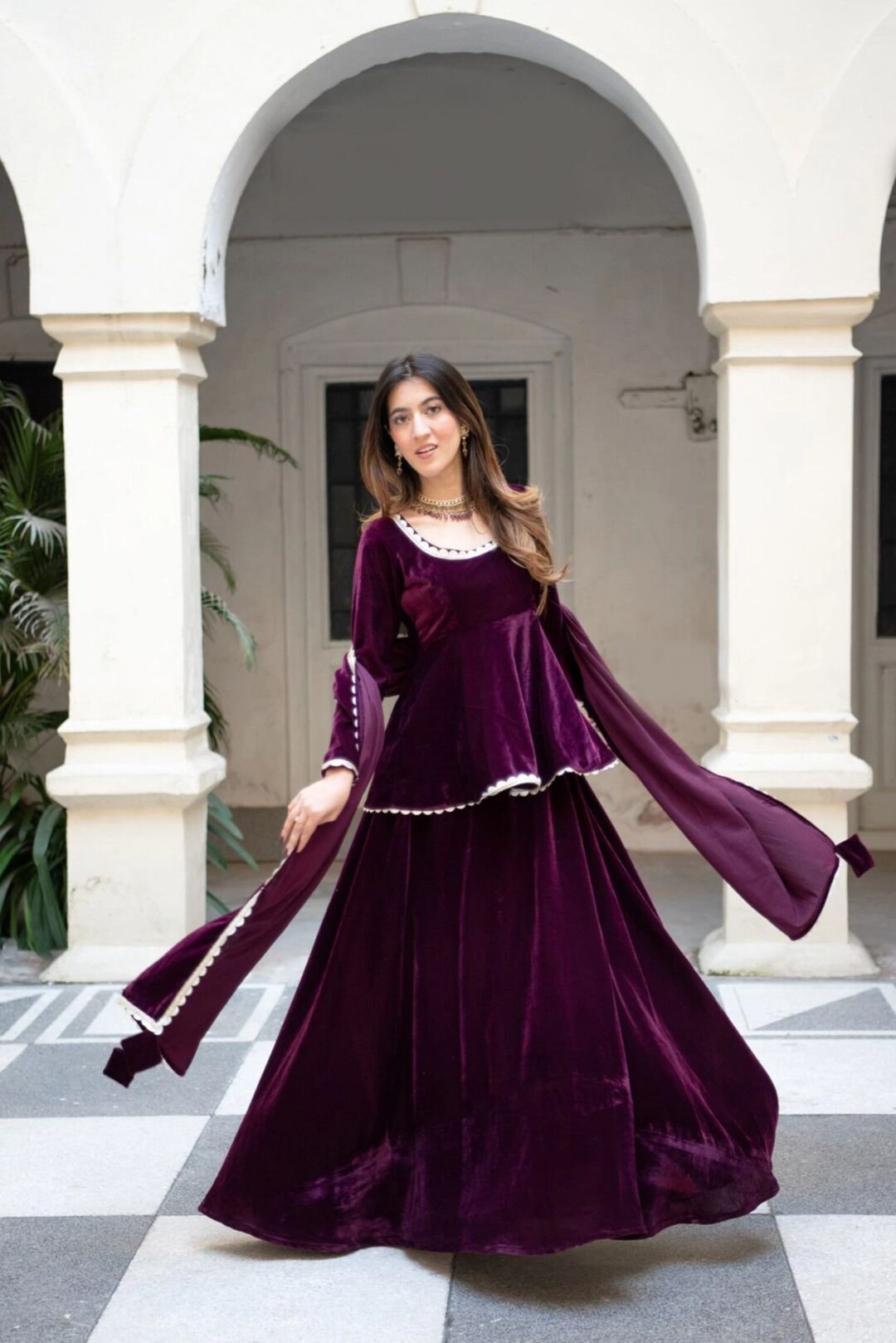 Designer Blue Velvet Lehenga Choli, Indian Wedding Bridesmaids Dress ...