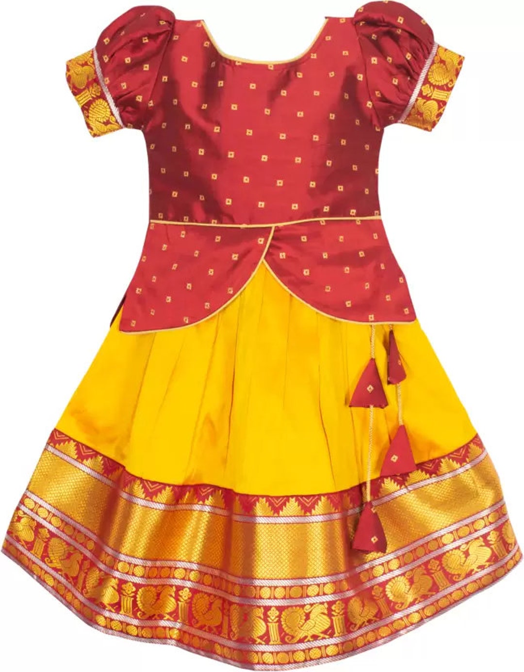 Pattu Dress Ofr Girls Girls Frock Pavadai Pattu Girl Dress - Etsy