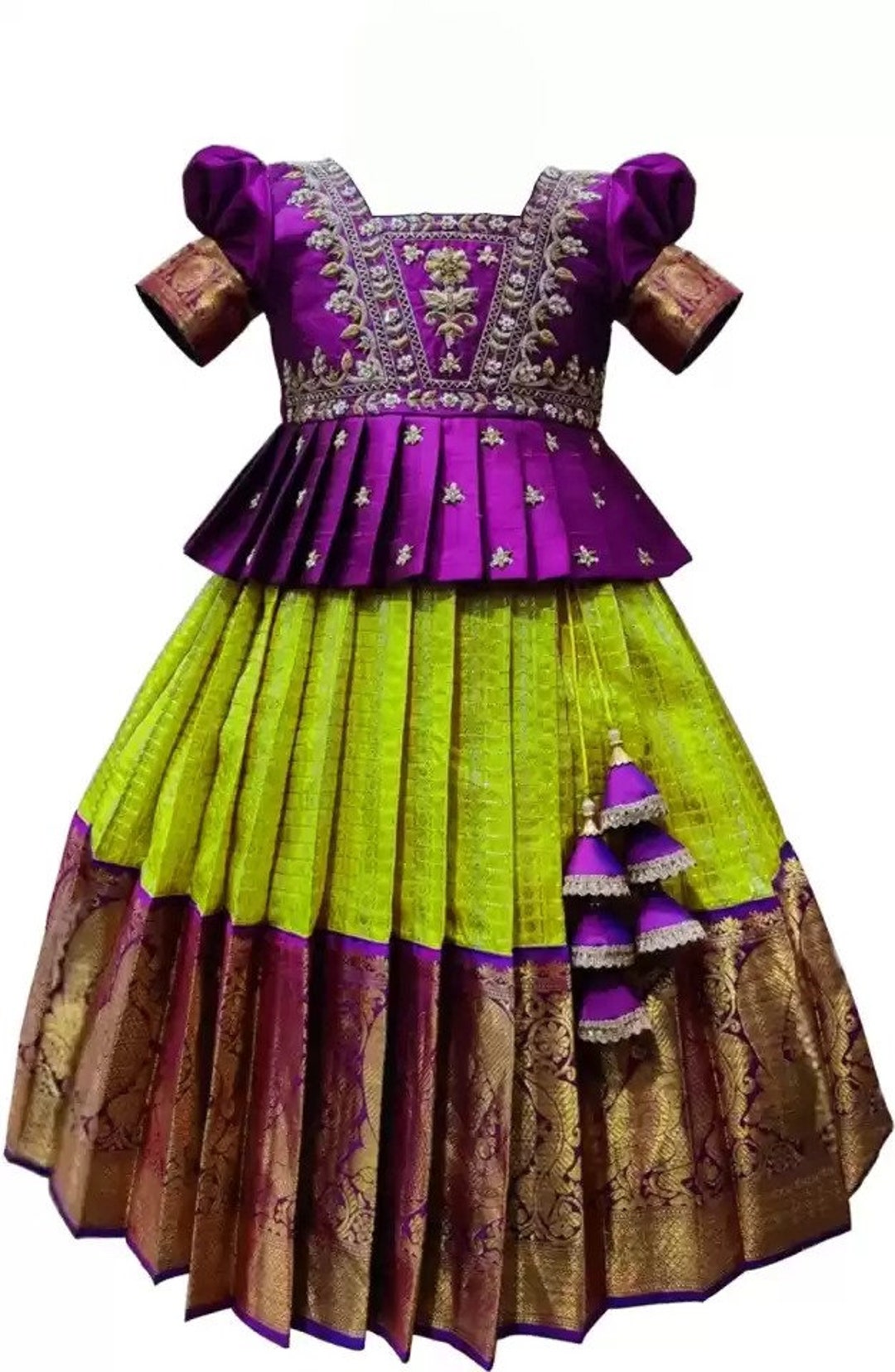 Pattu Dress for Girls Girls Frock Pavadai Pattu Girl Dress - Etsy