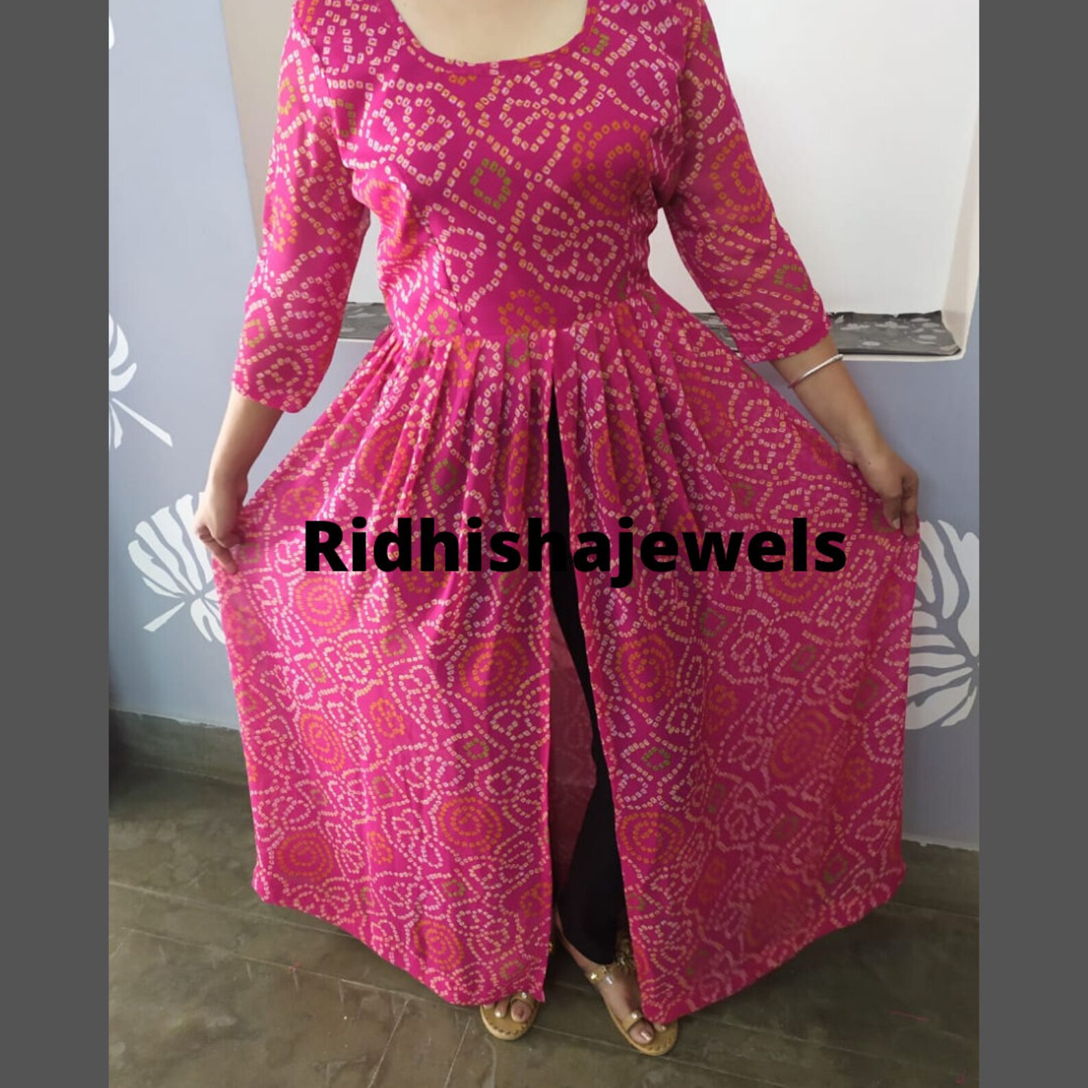 Indian Kurti Pink Printed Kurti With Pant Front Slit Kurti - Etsy