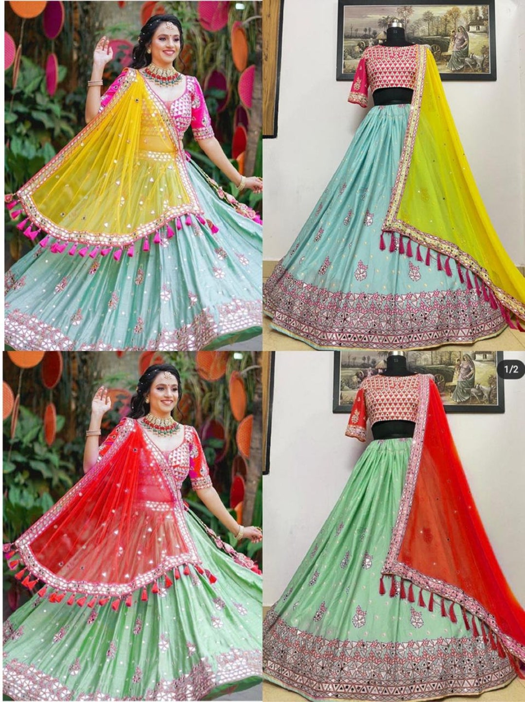 Navratri Ghagra Choli Designer Lehenga Indian Lehenga Choli - Etsy