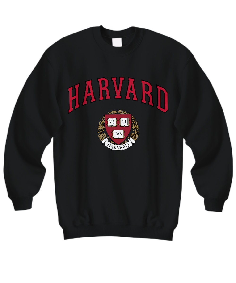 Sudadera de Harvard Negro Front and Back Print Harvard | Etsy