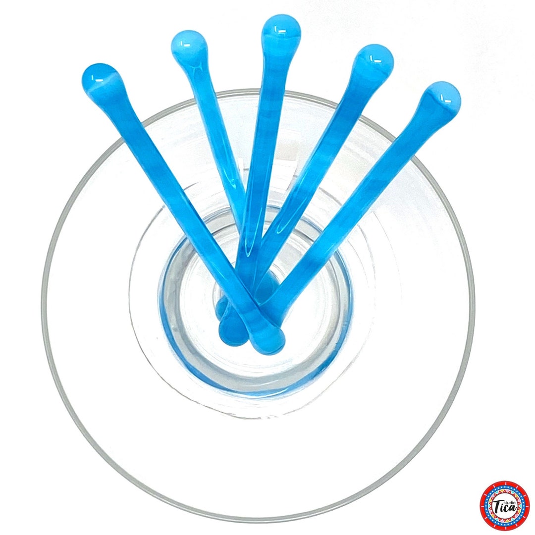 Studiotica Rio Celeste - Handmade Glass Swizzle Sticks - Coffee Java ...