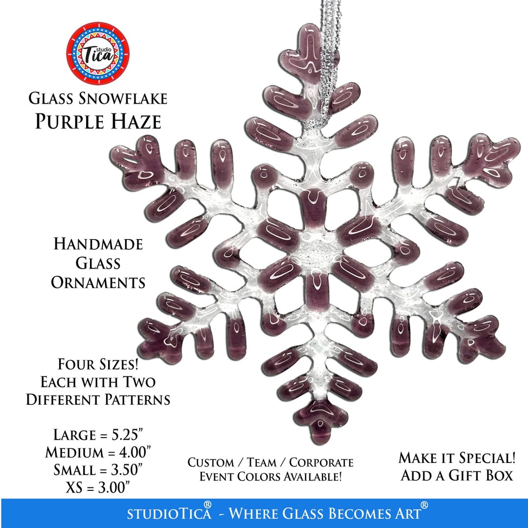 Handmade Glass Snowflake: Purple Haze - Winter Christmas Holiday ...