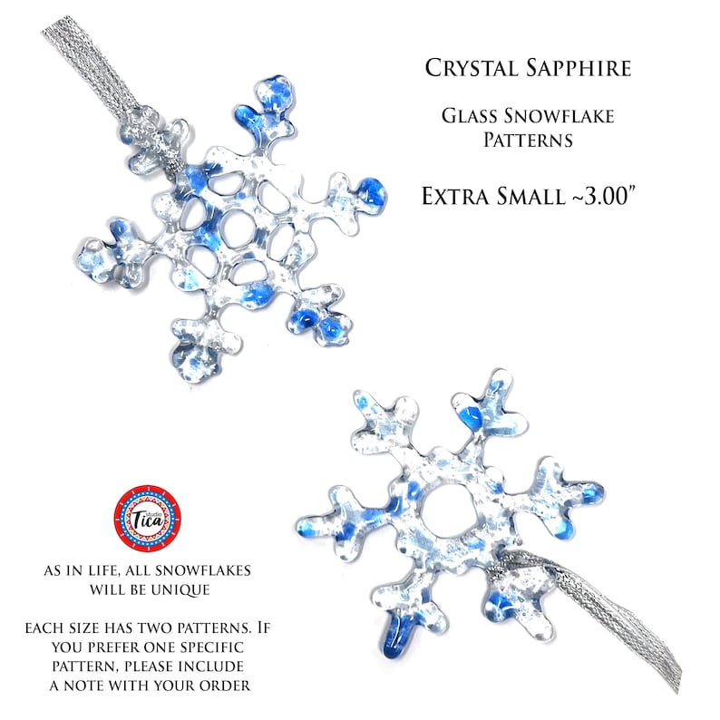 Handmade Glass Snowflake: Sapphire Crystal - Winter Christmas Holiday ...