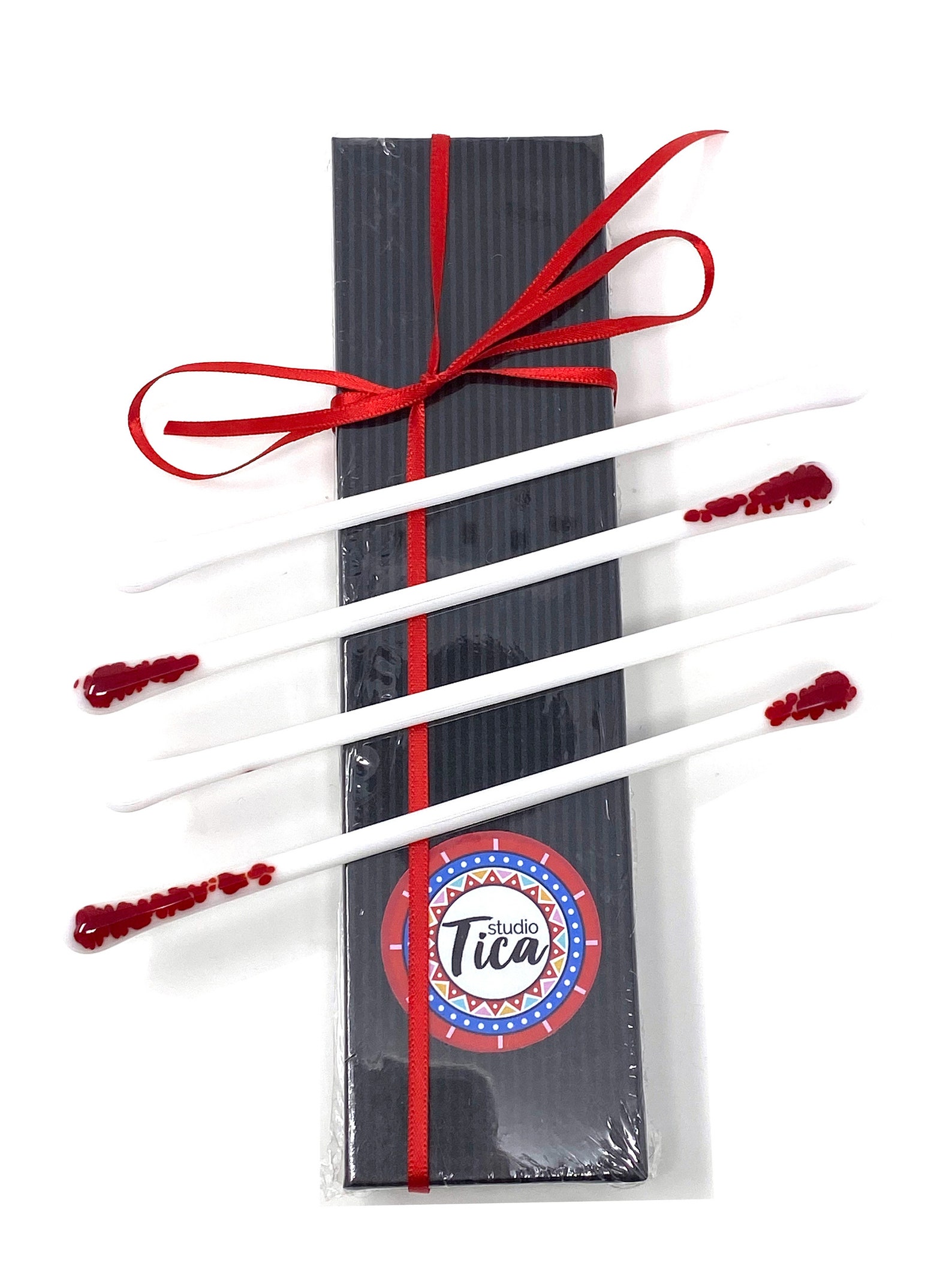Studiotica Pixie Stix - Love Collection - Handmade Glass Swizzle Stick ...
