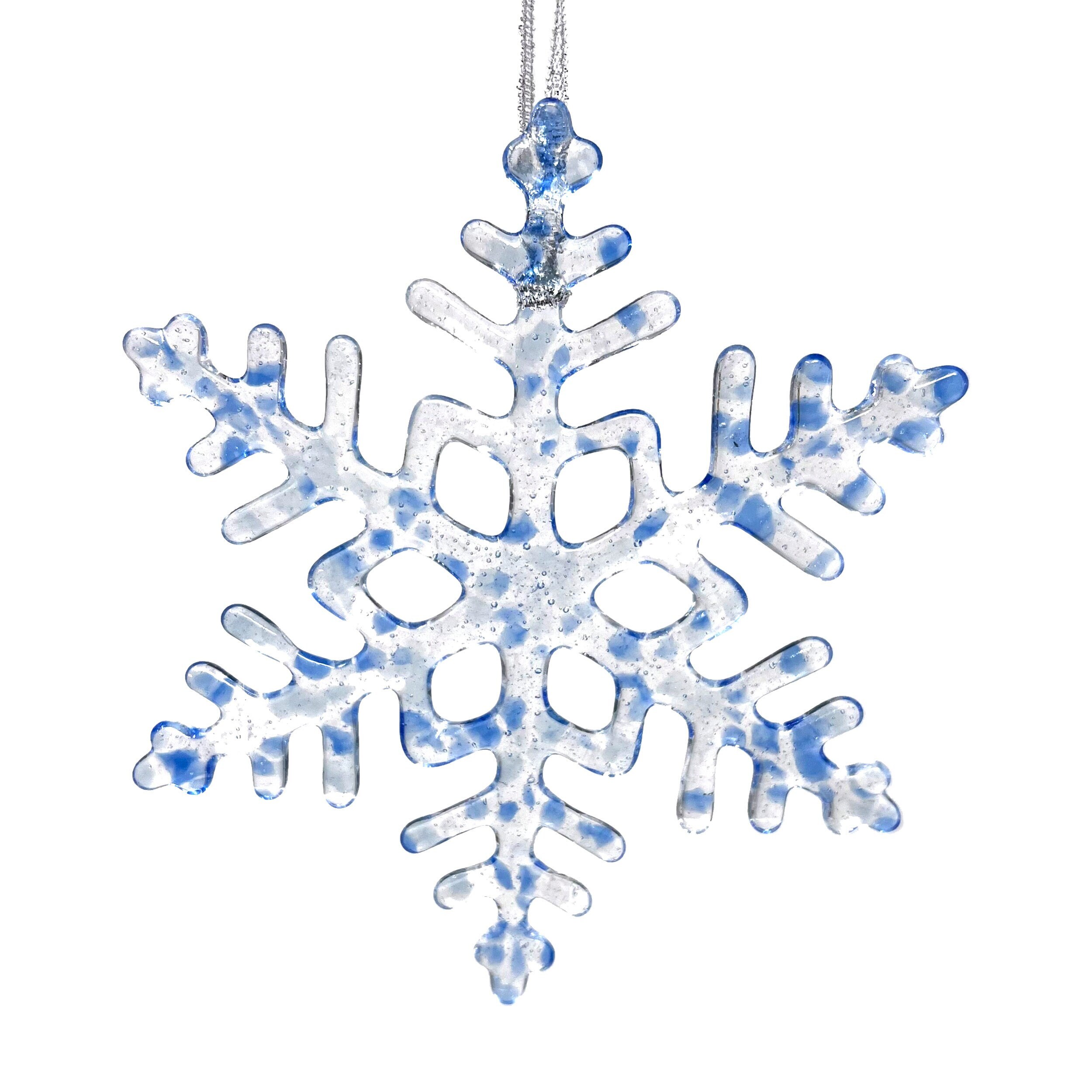 Handmade Glass Snowflake: Sapphire Crystal - Winter Christmas Holiday ...
