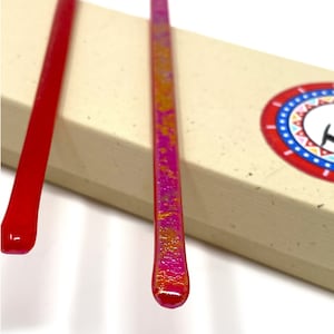 Studiotica Holly Berry Fire Handmade Glass Swizzle Stirring Sticks ...