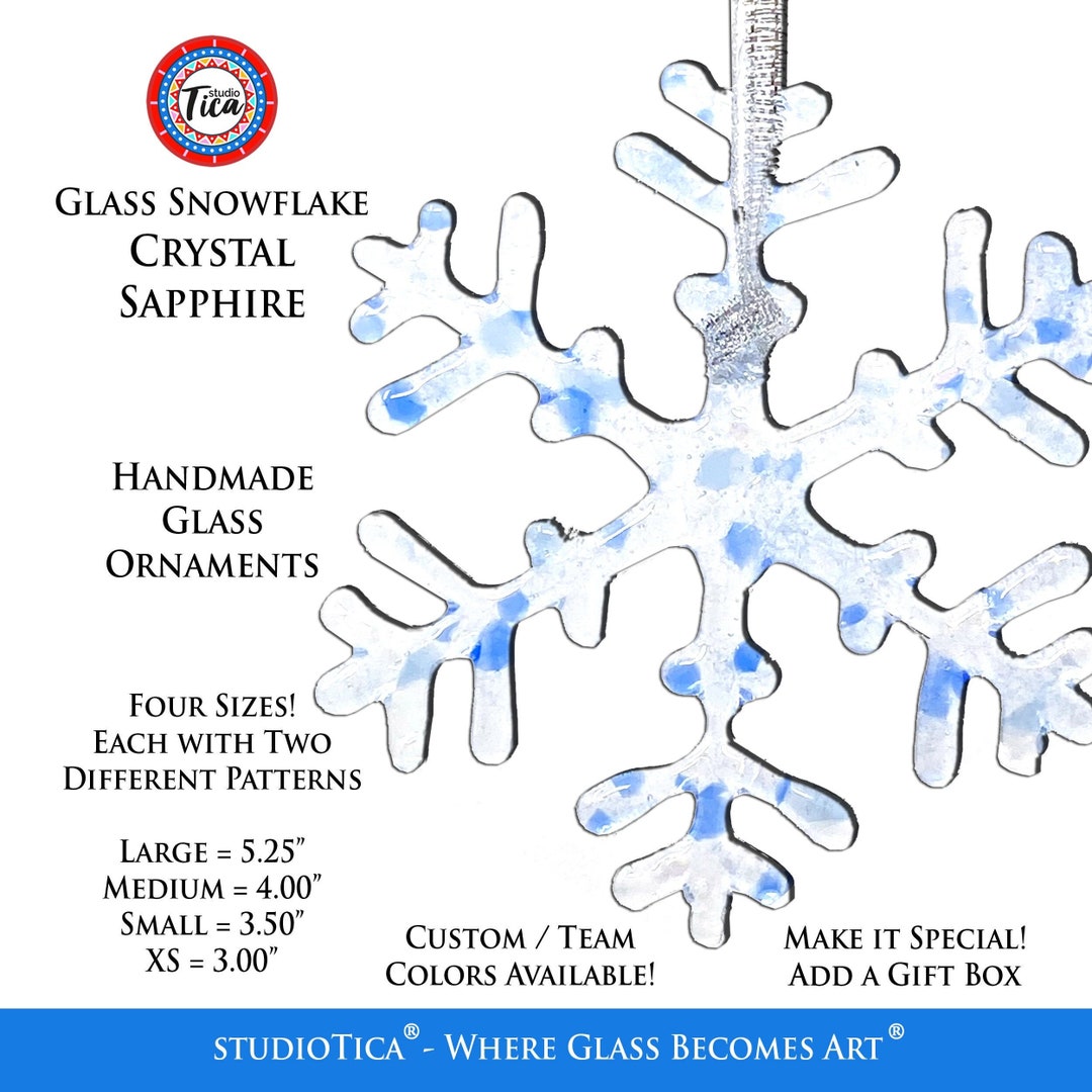 Handmade Glass Snowflake: Sapphire Crystal - Winter Christmas Holiday ...