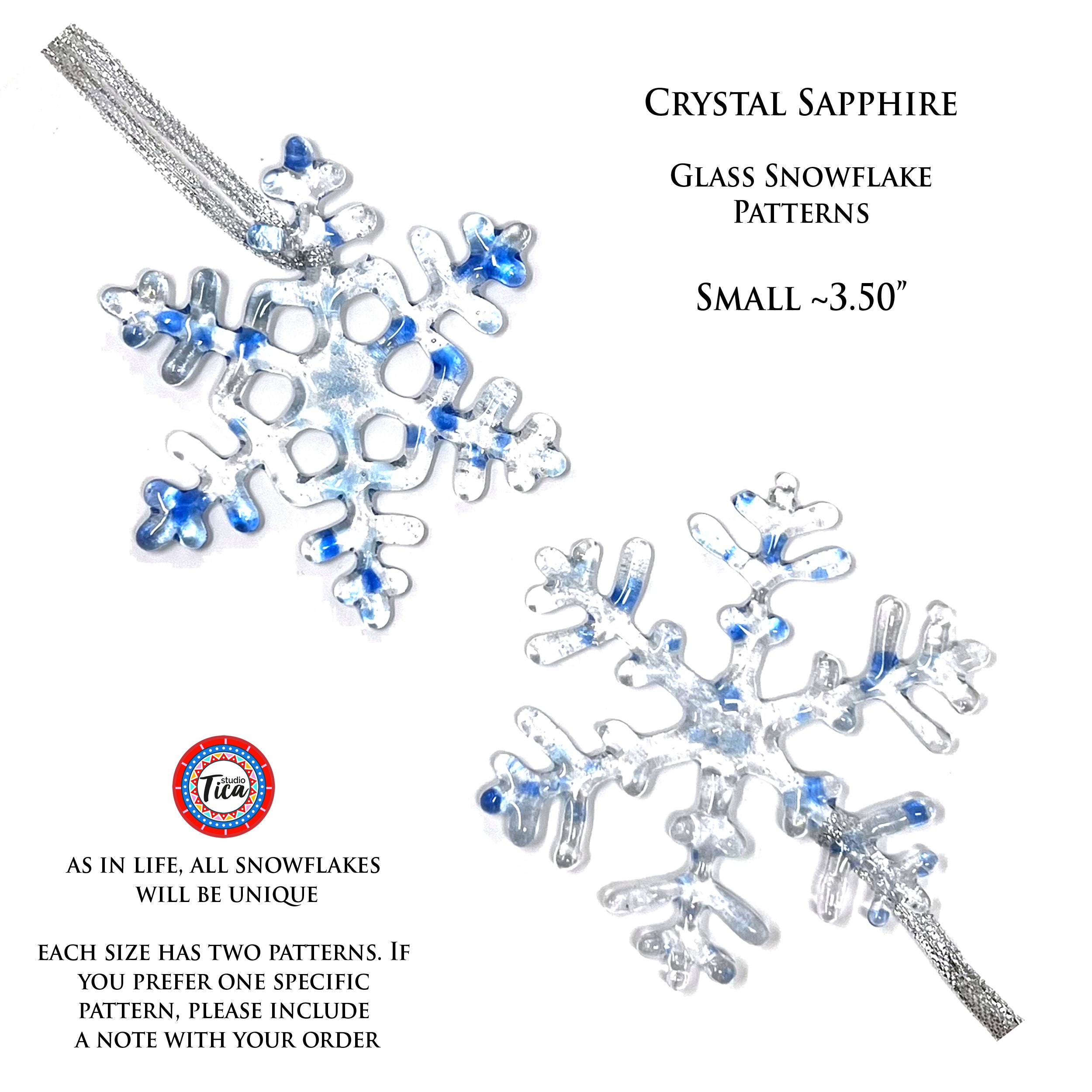 Handmade Glass Snowflake: Sapphire Crystal - Winter Christmas Holiday ...