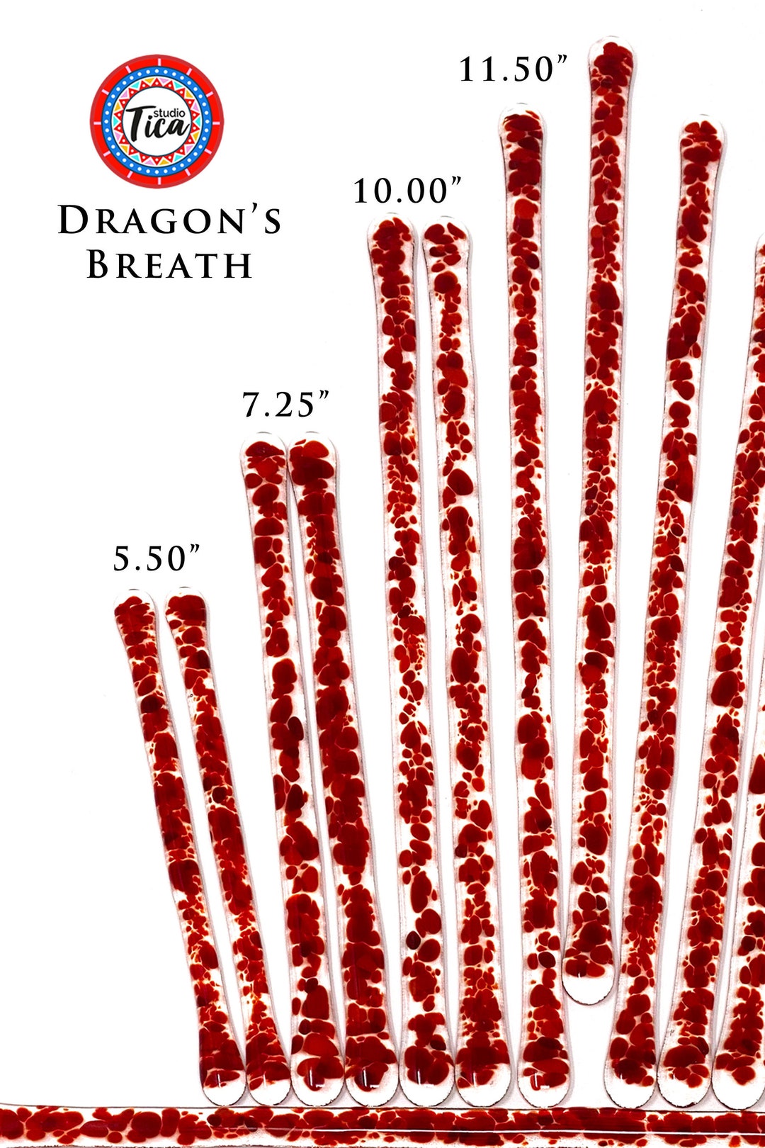 Dragon's Breath -- Handmade Glass Swizzle Sticks, Coffee Java Martini ...