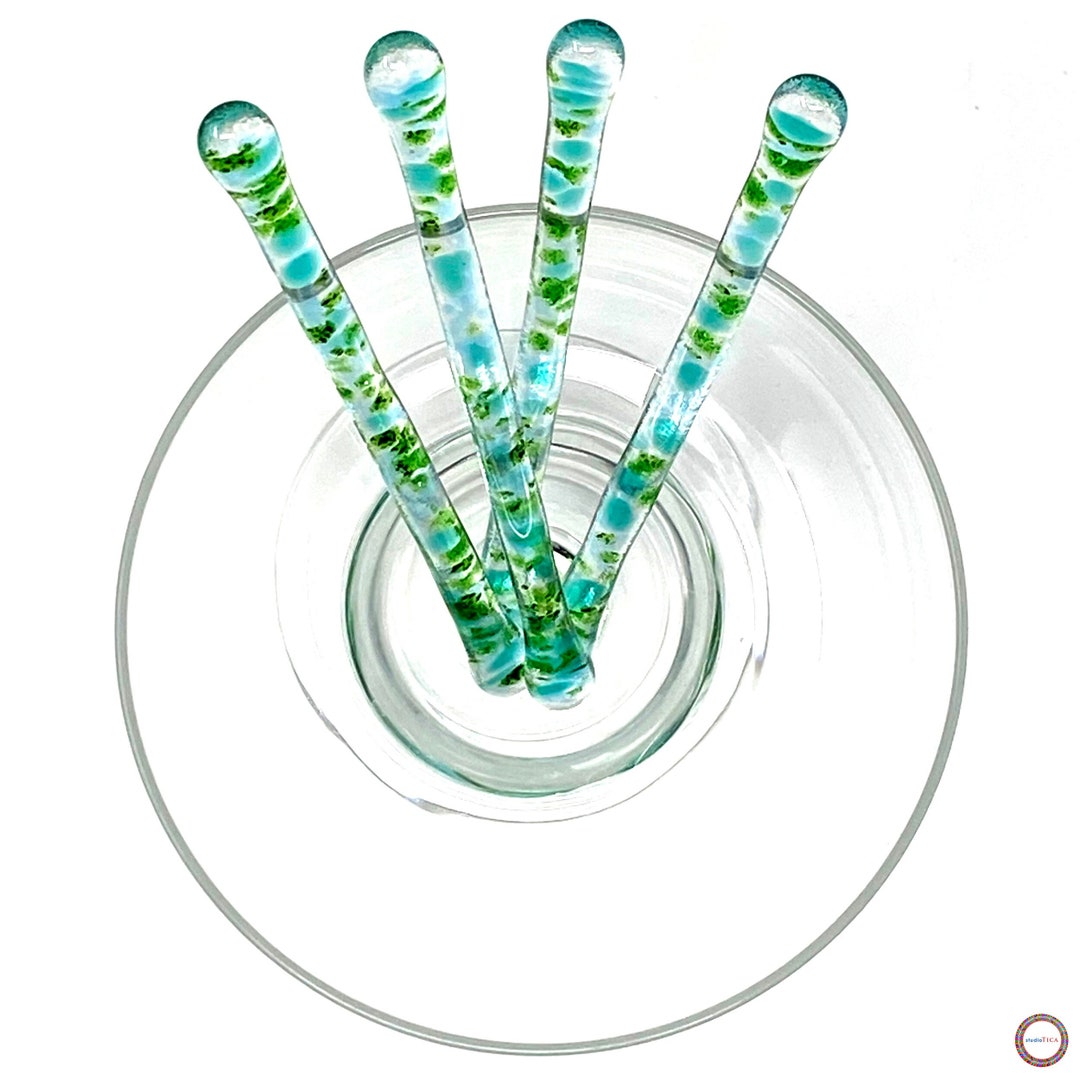 Studiotica the Aiden - Handmade Glass Swizzle Sticks. Java Stirring ...