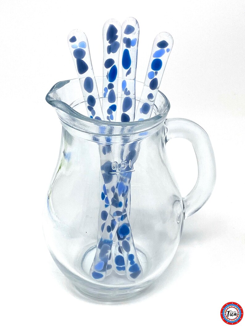 Studiotica Cadet Gray - Handmade Glass Swizzle Sticks - Coffee Java ...