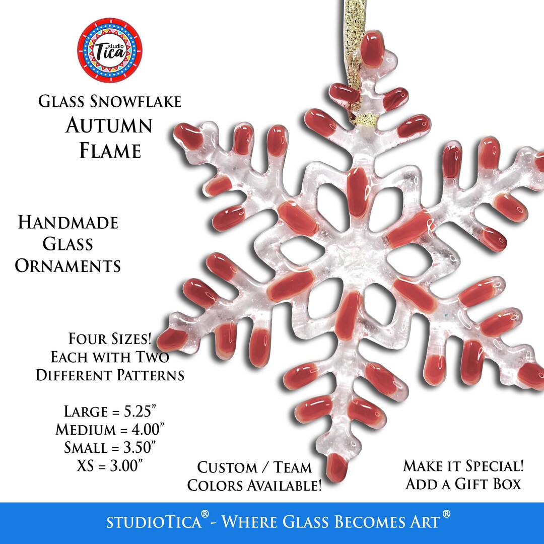 Studiotica Glass Snowflake - Autumn Flame - Handmade Christmas Ornament ...