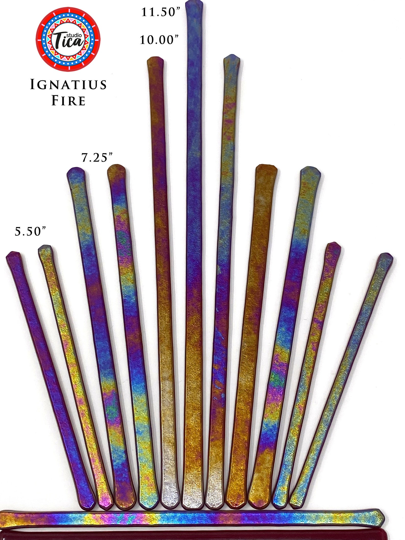 Ignatius Fire -- Handmade Glass Swizzle Sticks, Coffee Java Martini ...