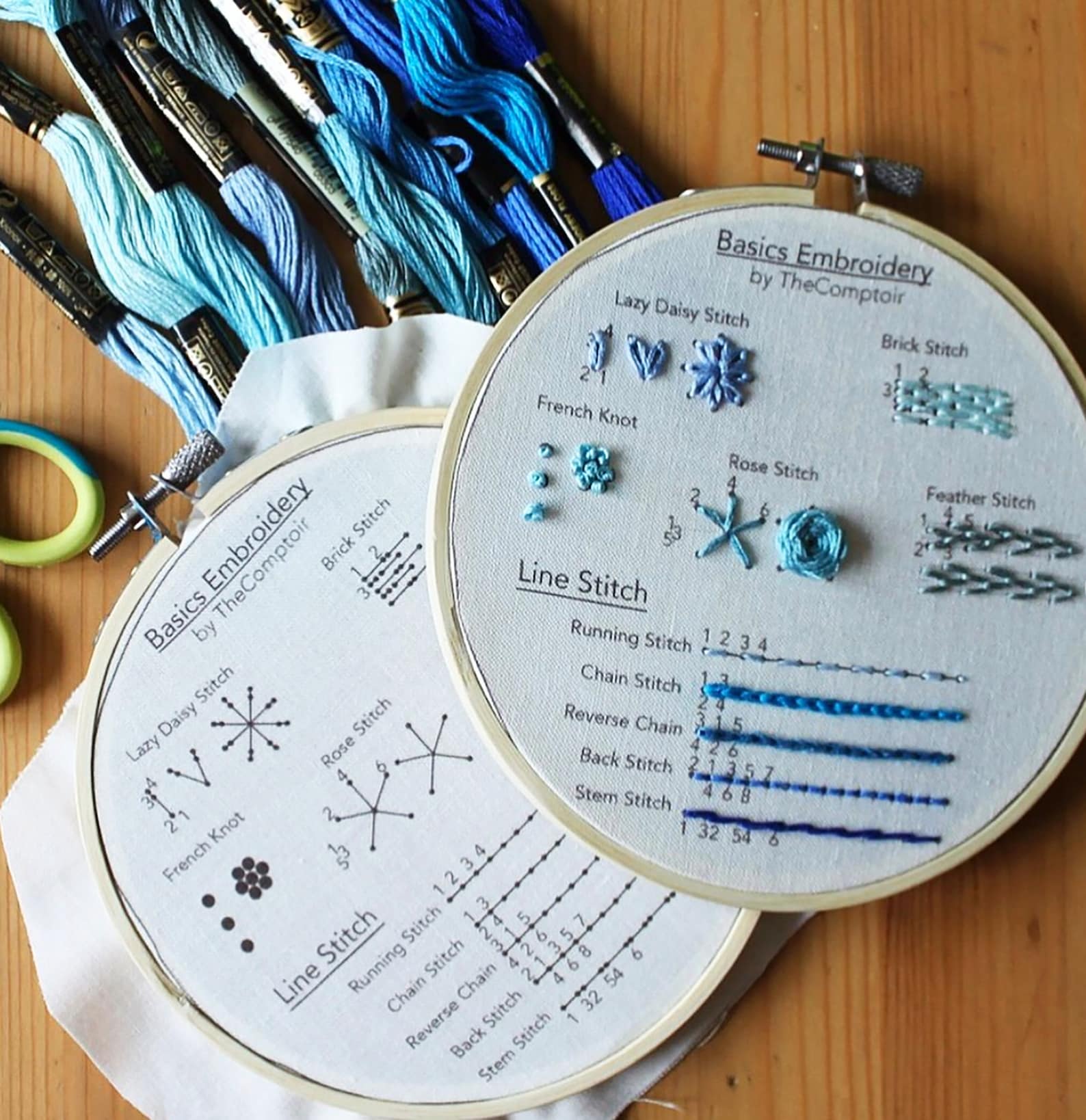 Triple Embroidery Learning Kit Learn 30 Embroidery Stitches | Etsy