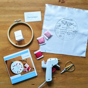 Advanced embroidery kit // printed fabric w/ to follow | Etsy