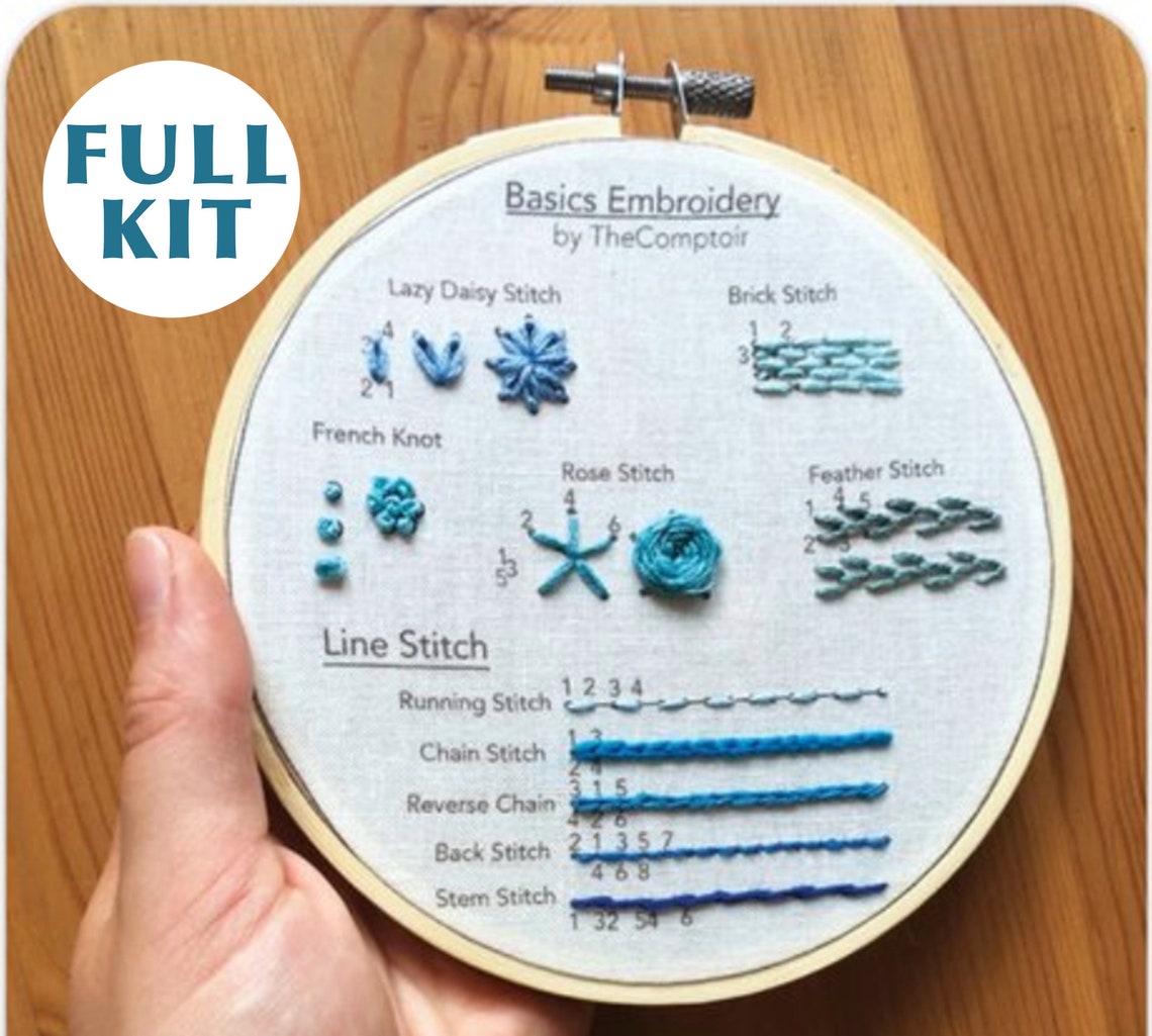Basics Embroidery Kit Embroidery for Beginners Learn Hand - Etsy
