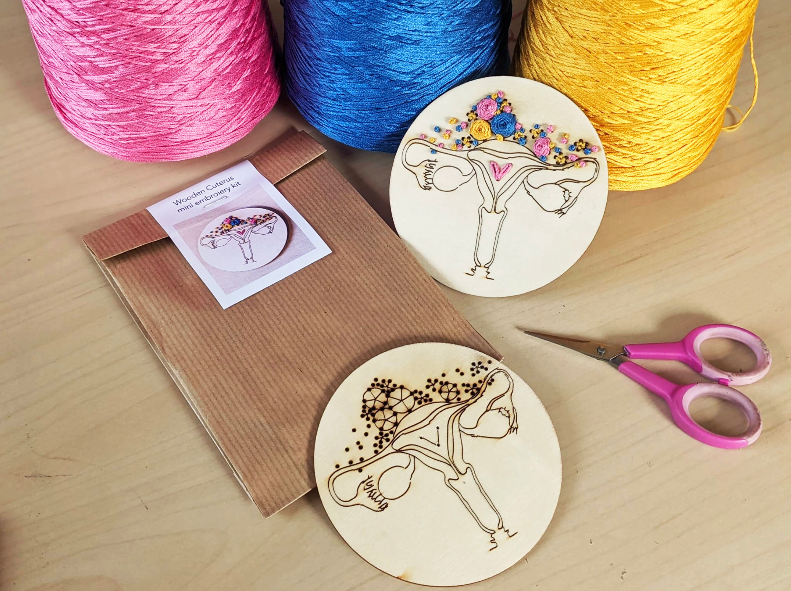 Cuterus Wooden Embroidery Kit - Craft Kit - for Beginners - English ...