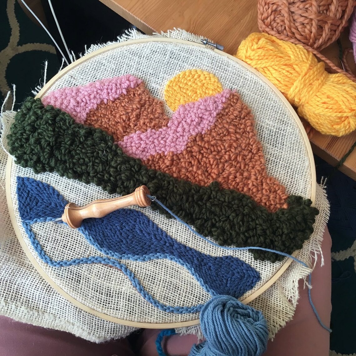 Punch Needle PDF Pattern "climb the Mountain" - Etsy