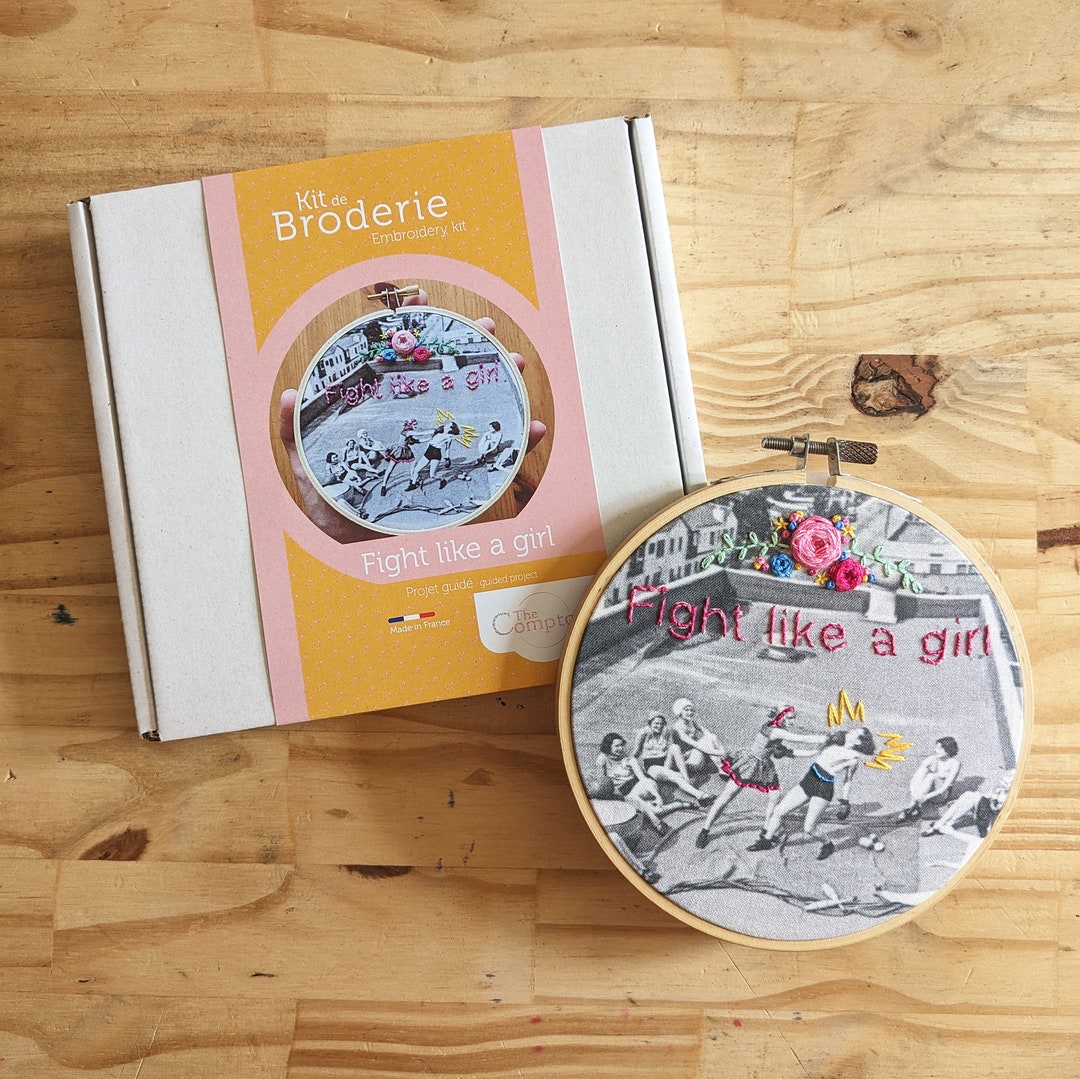 Fight Like a Girl Embroidery Kit // Embroidery for Beginners // English ...