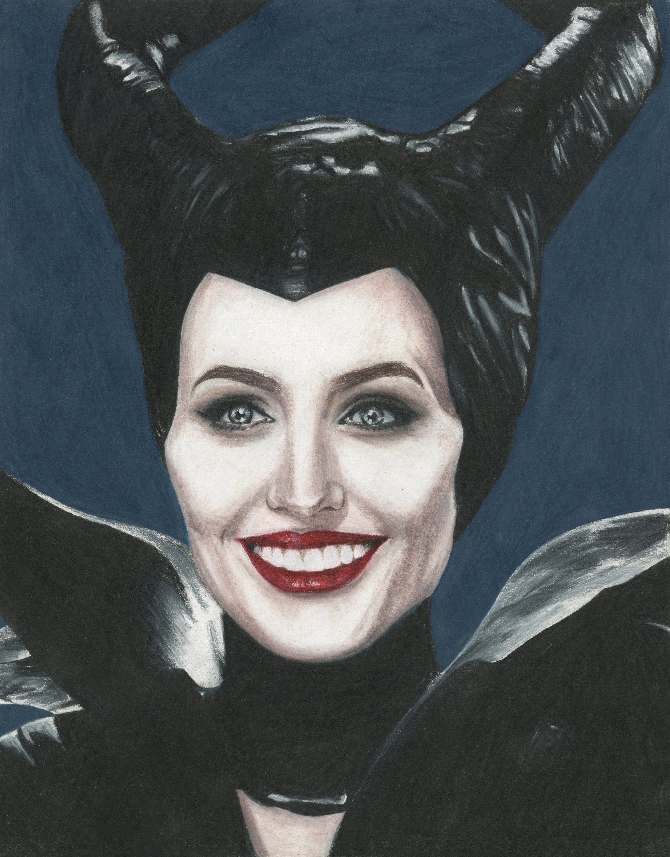Maleficent Original Colored Pencil Drawing - Etsy Ireland