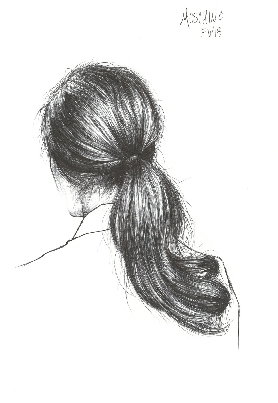 Moschino Ponytail - Original Sketchbook Drawing - Etsy