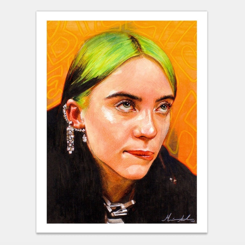 Billie Eilish Watercolor - Etsy