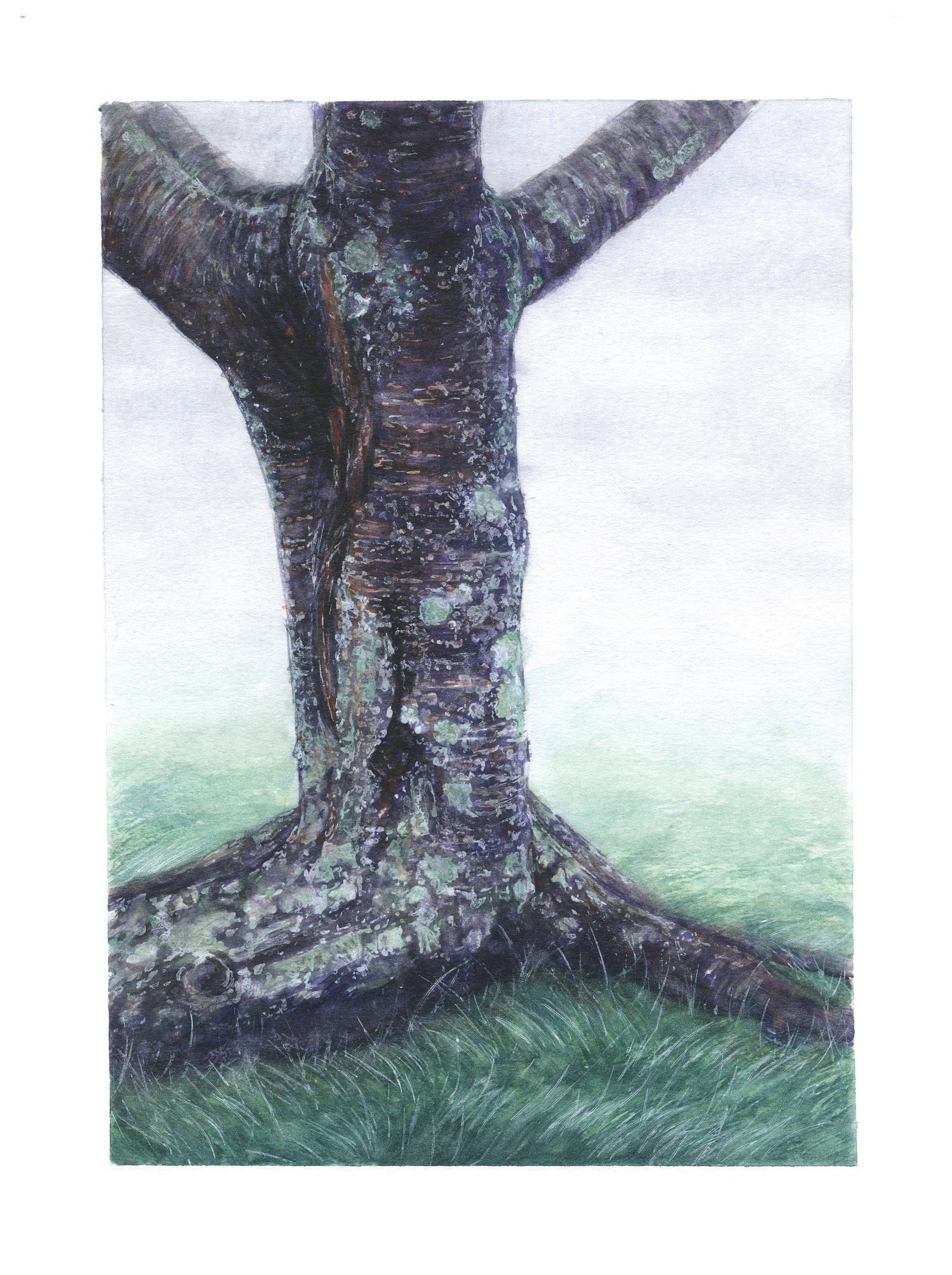 Spooky Tree Original Watercolor Painting | Etsy