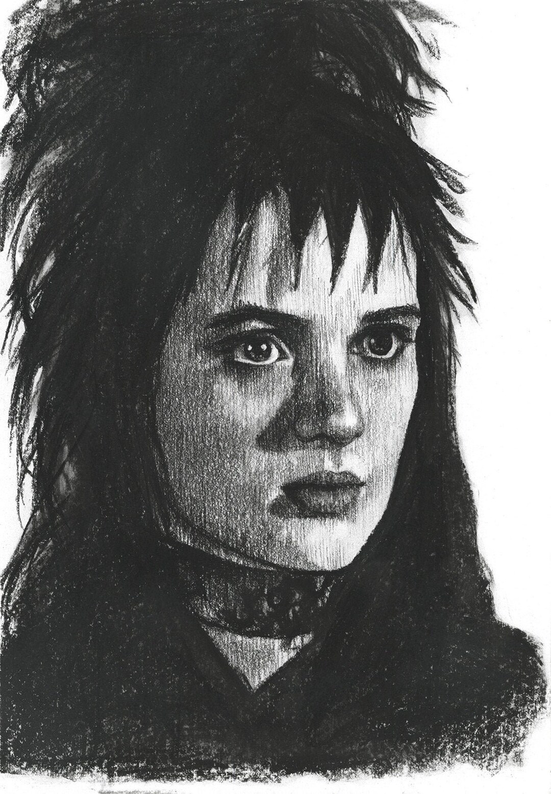 Lydia Deetz - Original Charcoal Drawing - Etsy