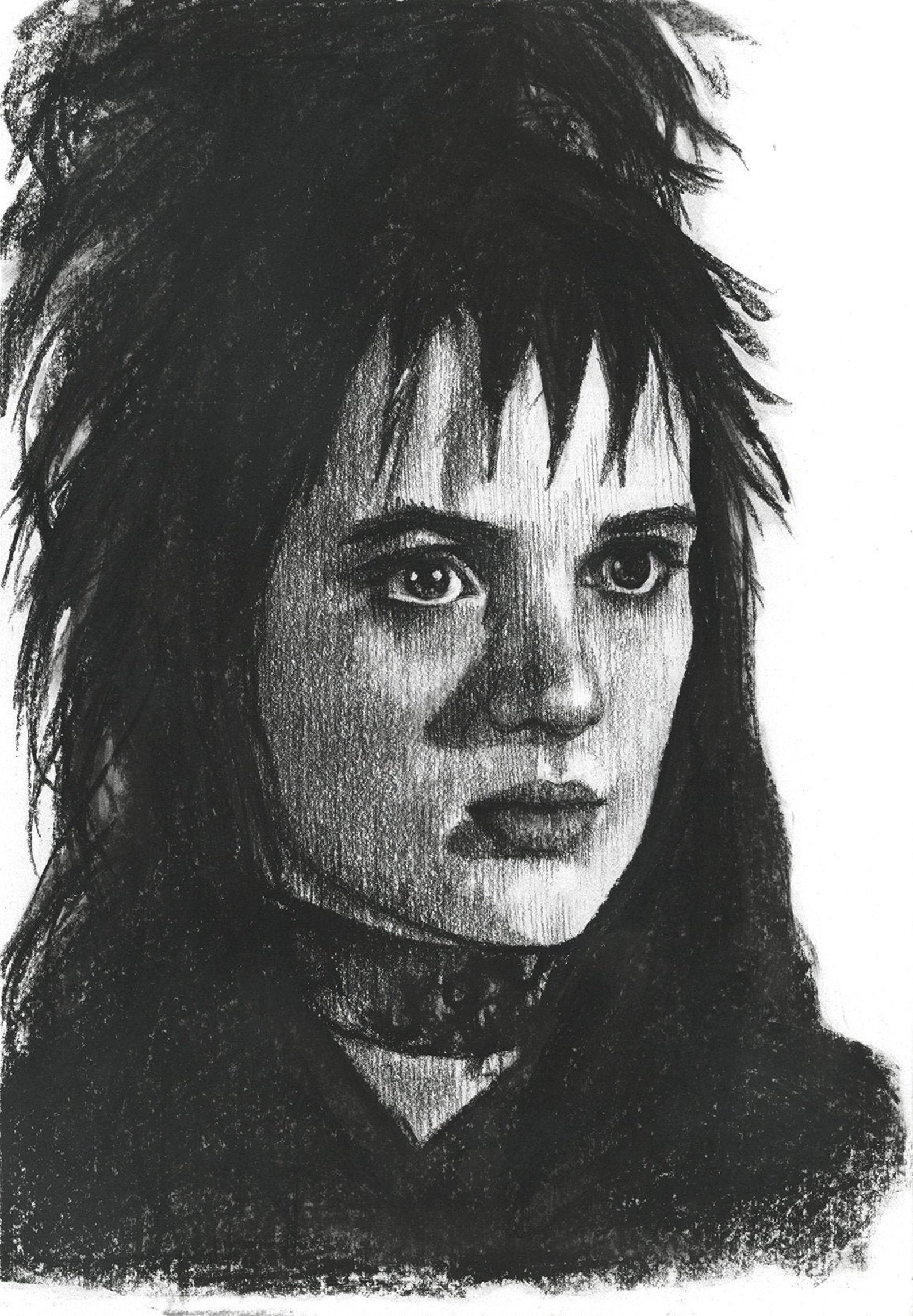 Lydia Deetz original charcoal drawing | Etsy