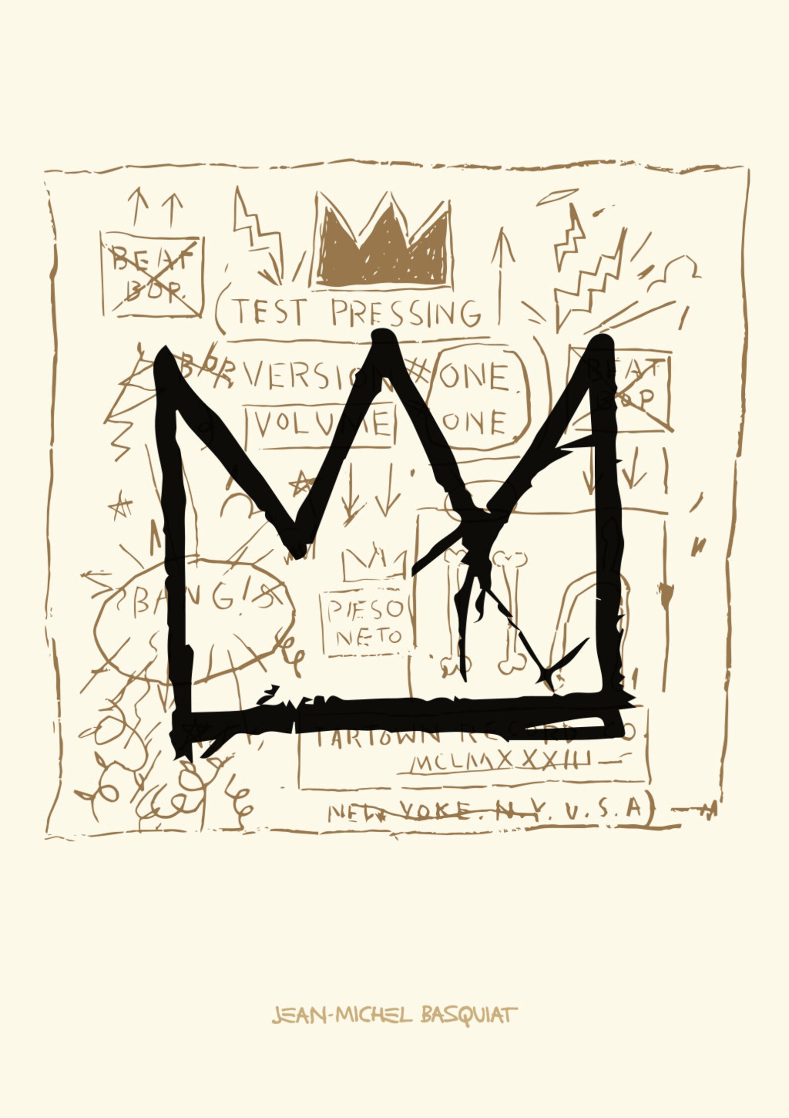 Crown Jean-michel Basquiat Iconic Rare Modern - Etsy